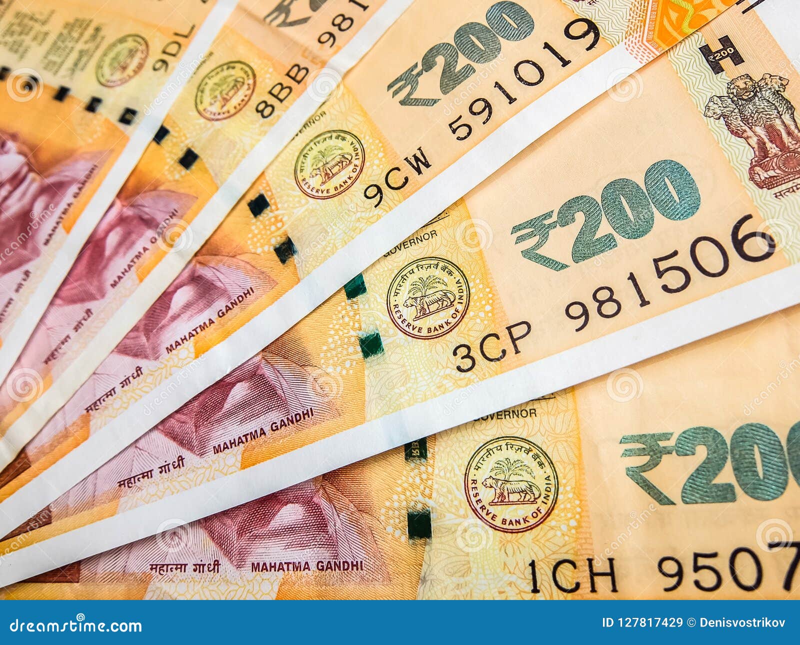 Indian rupees, new notes. stock image. Image of cash - 127817429