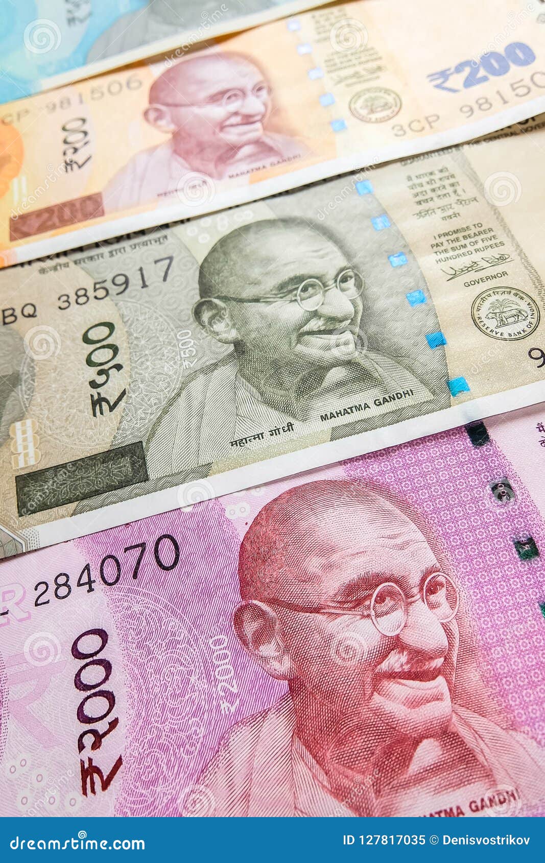 Indian rupees, new notes. stock image. Image of economy - 127817035