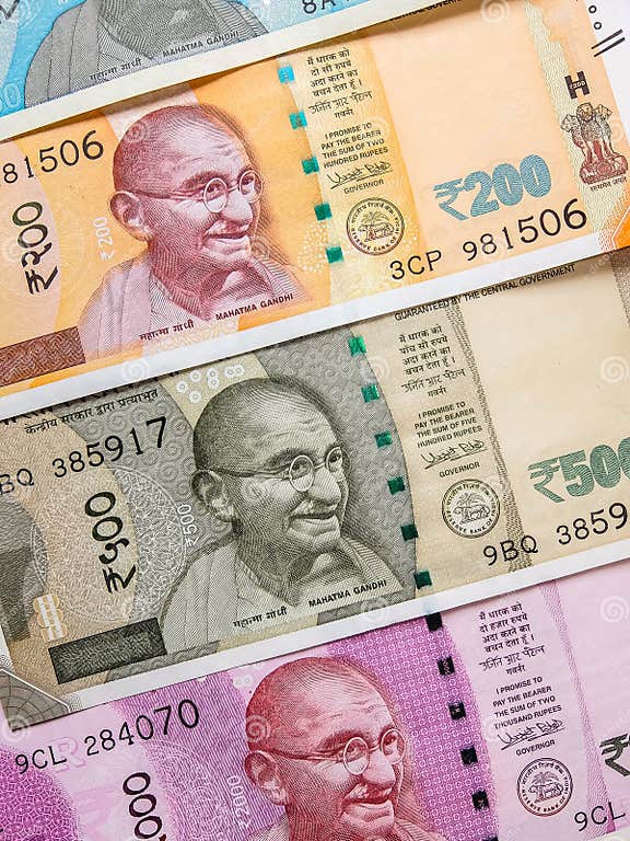 Indian rupees, new notes. stock image. Image of credit - 127817157