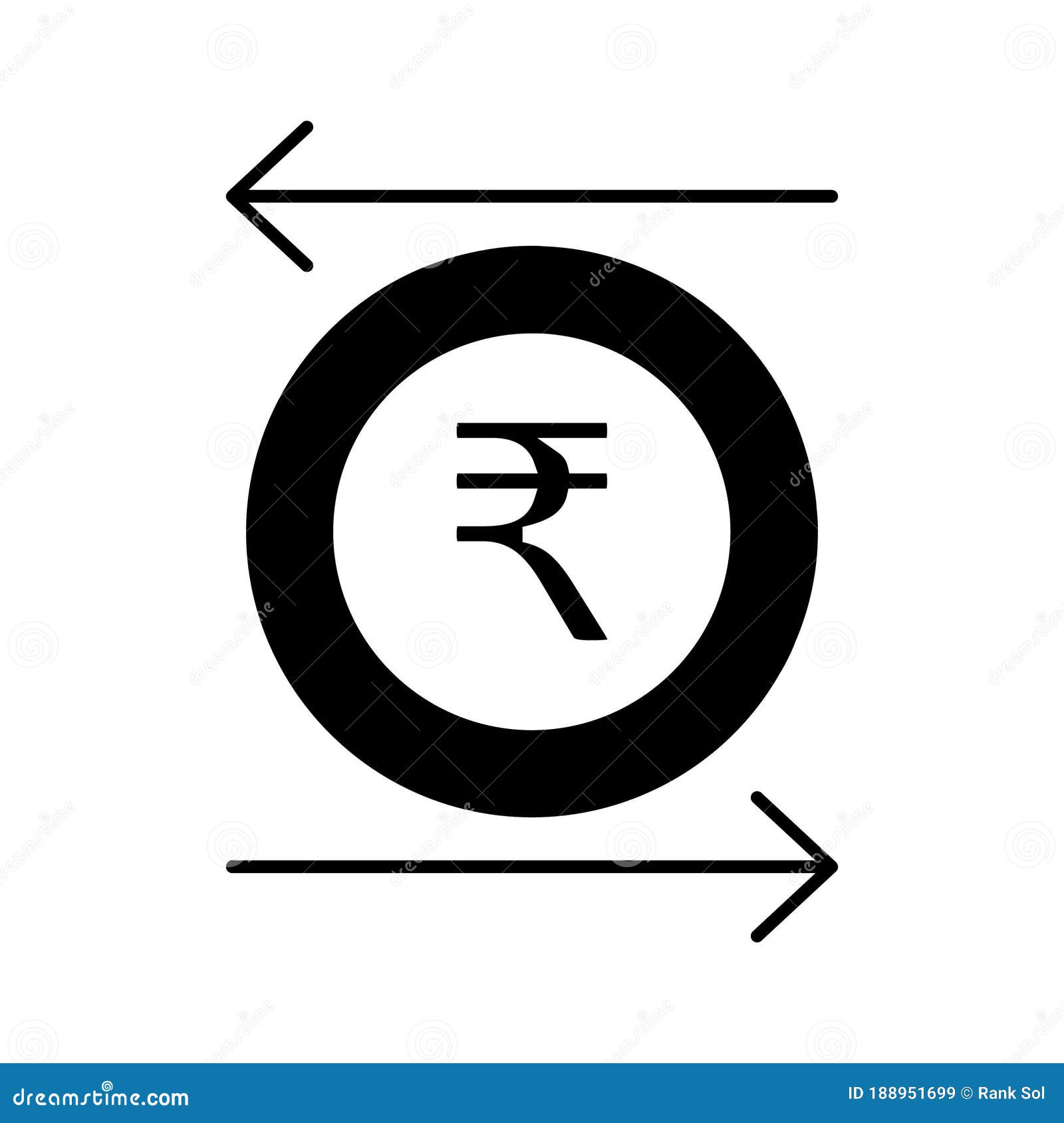 Indian Rupees Value Glyph Style Vector Icon Which Can Easily Modify or ...