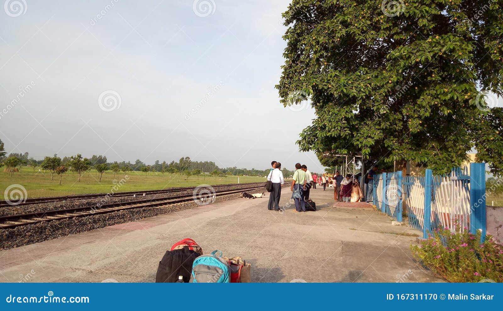 Indian Rural Train Platform Waitig for Train Editorial Image - Image of ...