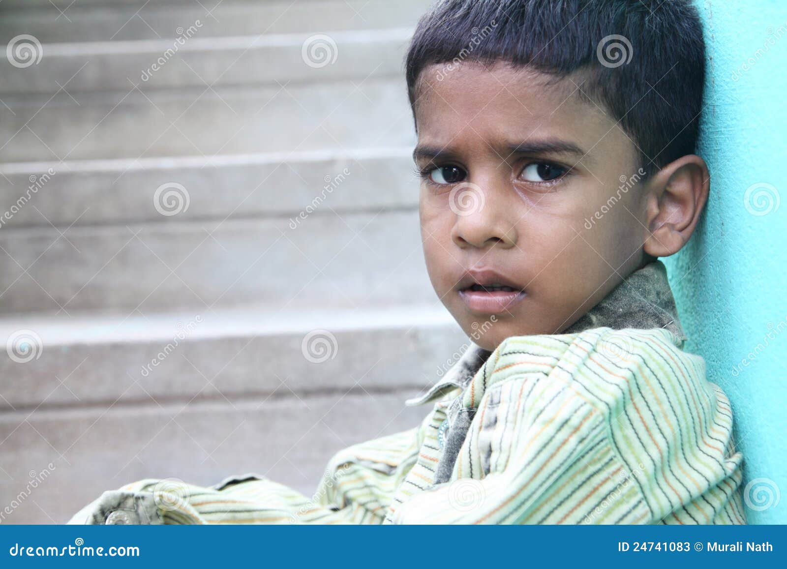 Indian Sad Little Boy stock image. Image of life, childhood - 24741083