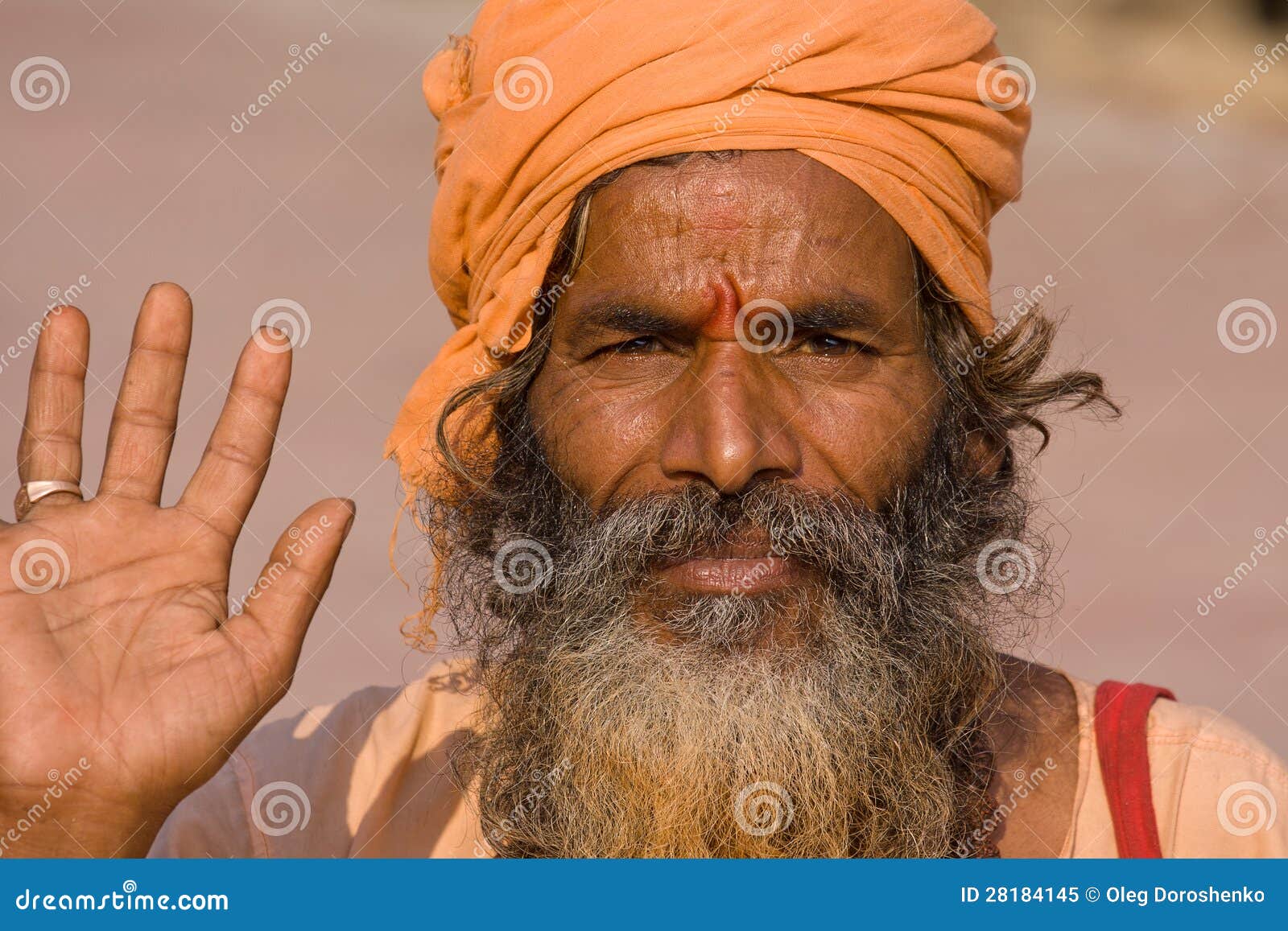 Indian sadhu welcomes editorial image. Image of clothing - 28184145