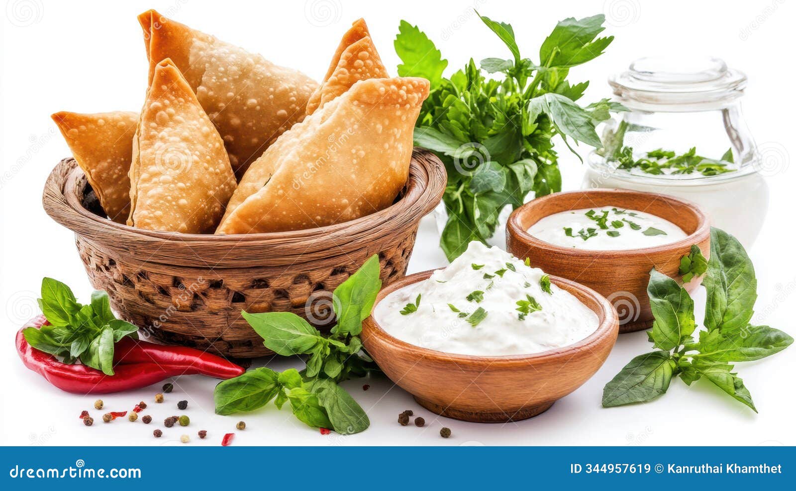 Indian Samosa Deep Fried Food with Ingredient Stock Image - Image of ...