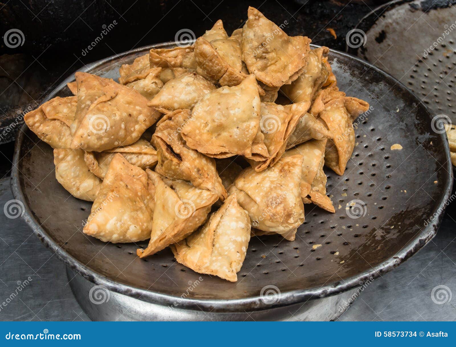 Indian samosa stock photo. Image of food, street, deep - 58573734