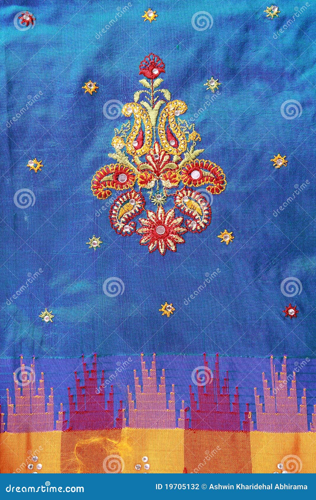 Indian Saree design. stock photo. Image of needlework - 19705132