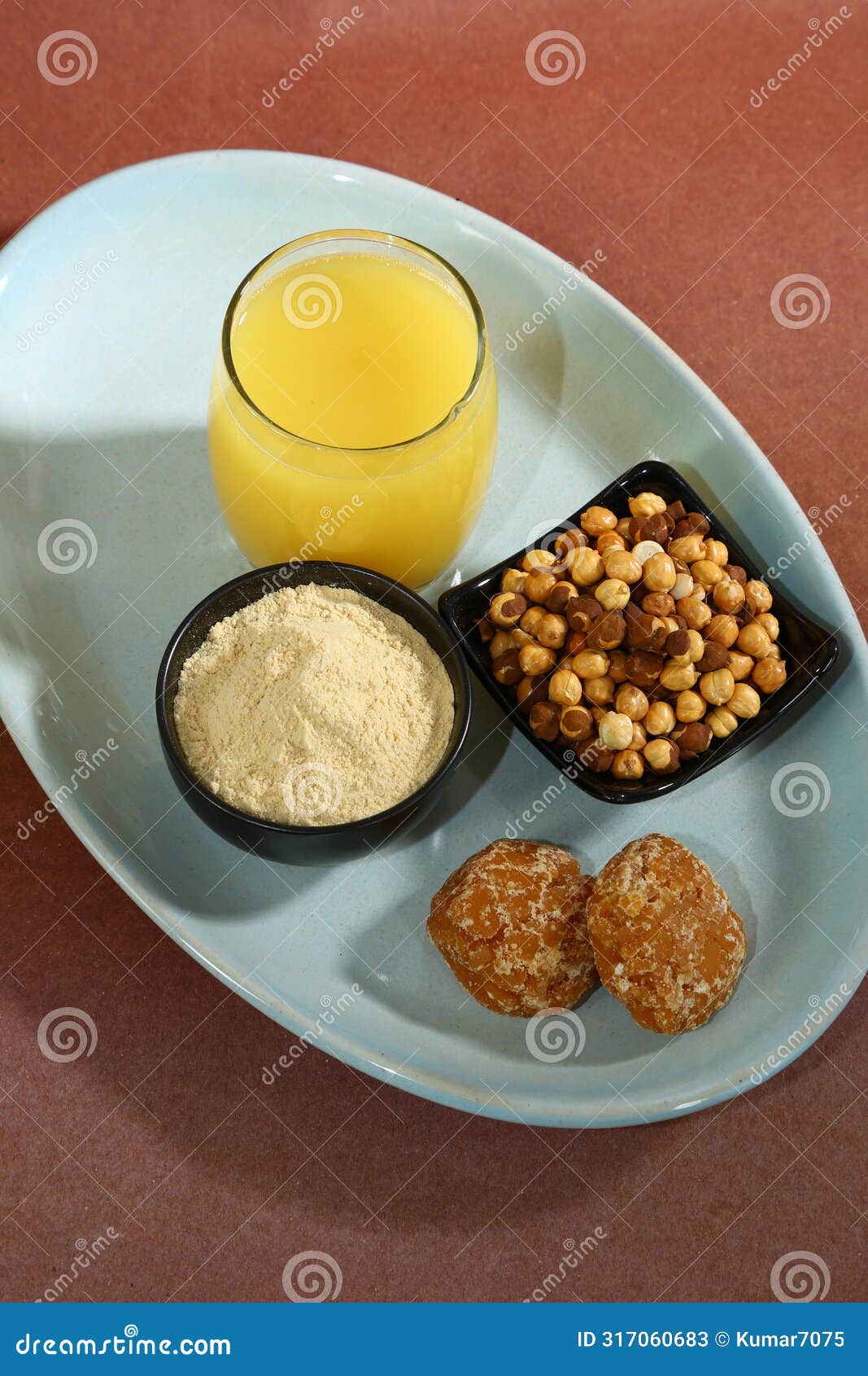 Indian Sattu Drink with Gur and Roasted Chana Stock Image - Image of ...