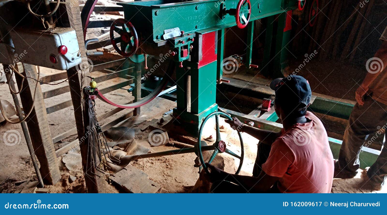 An Indian Sawmill Workers Operating Machine at Workshop Editorial ...