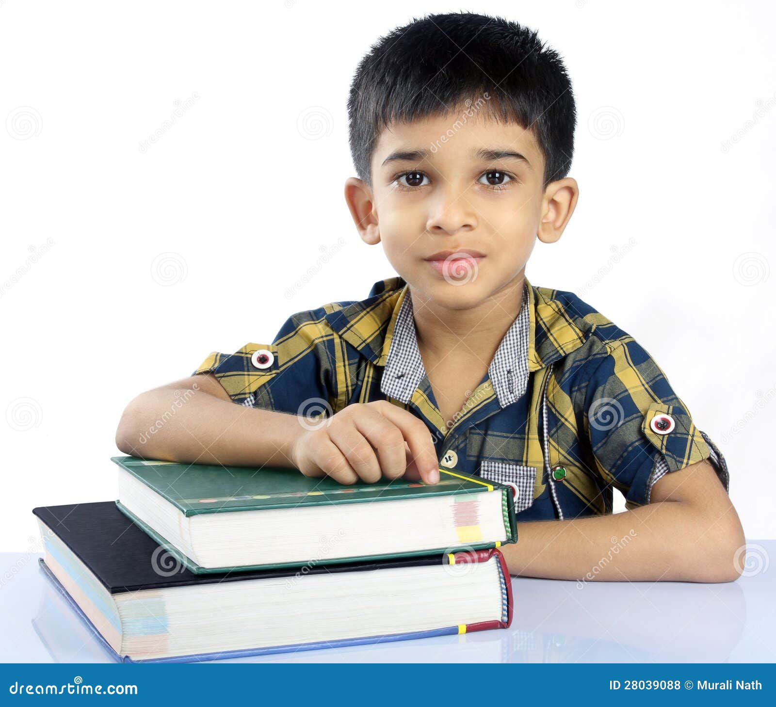 Indian School Boy with TextBook Stock Photo - Image of happy, lifestyle ...