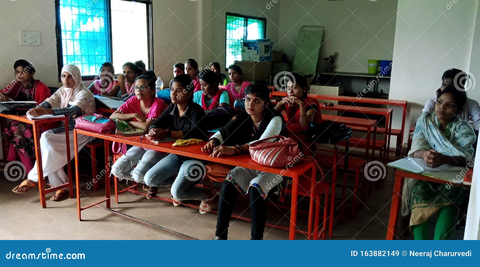 Indian School Kids Students Taking Classes Together in India Dec 2019 ...