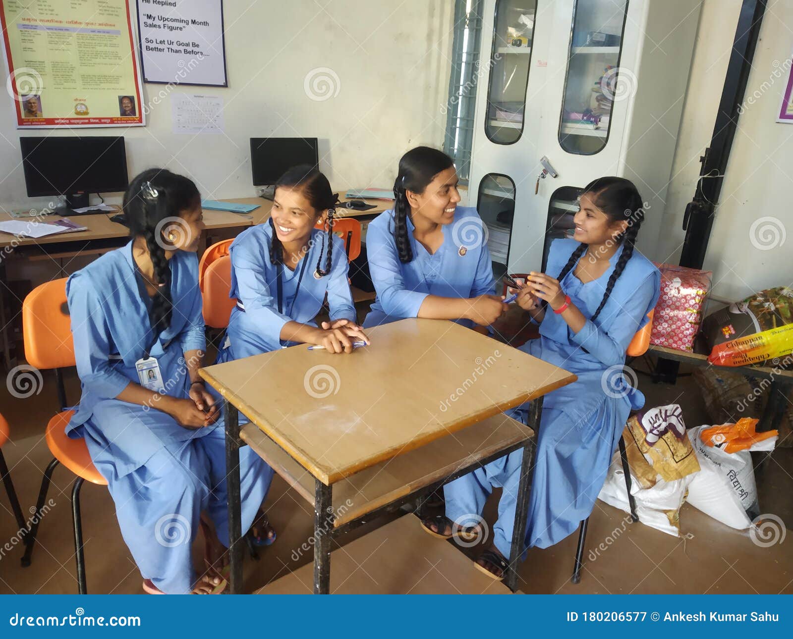 Indian School Children In Classroom