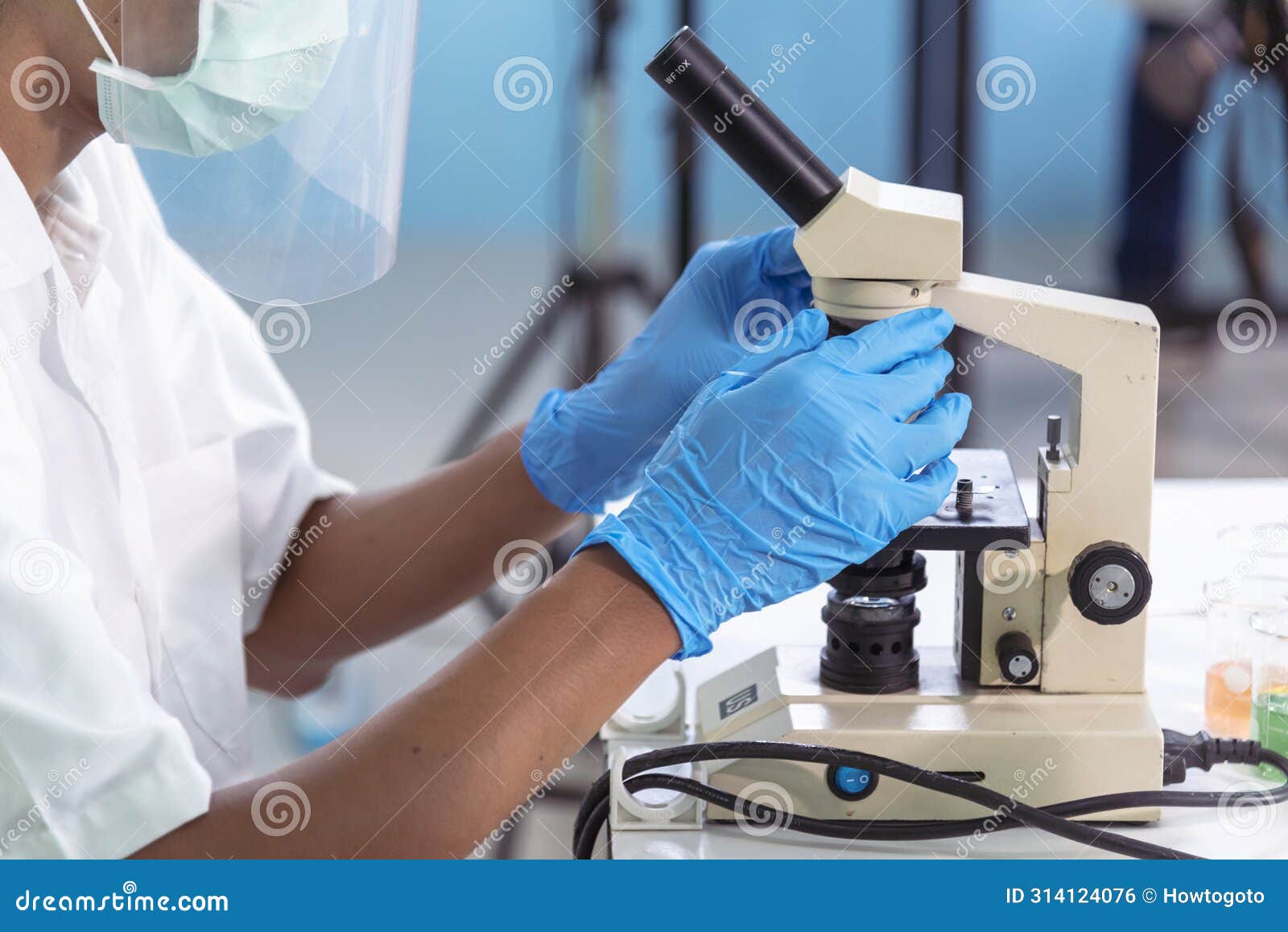 Indian Scientist Man Look into Microscope Research in Science ...