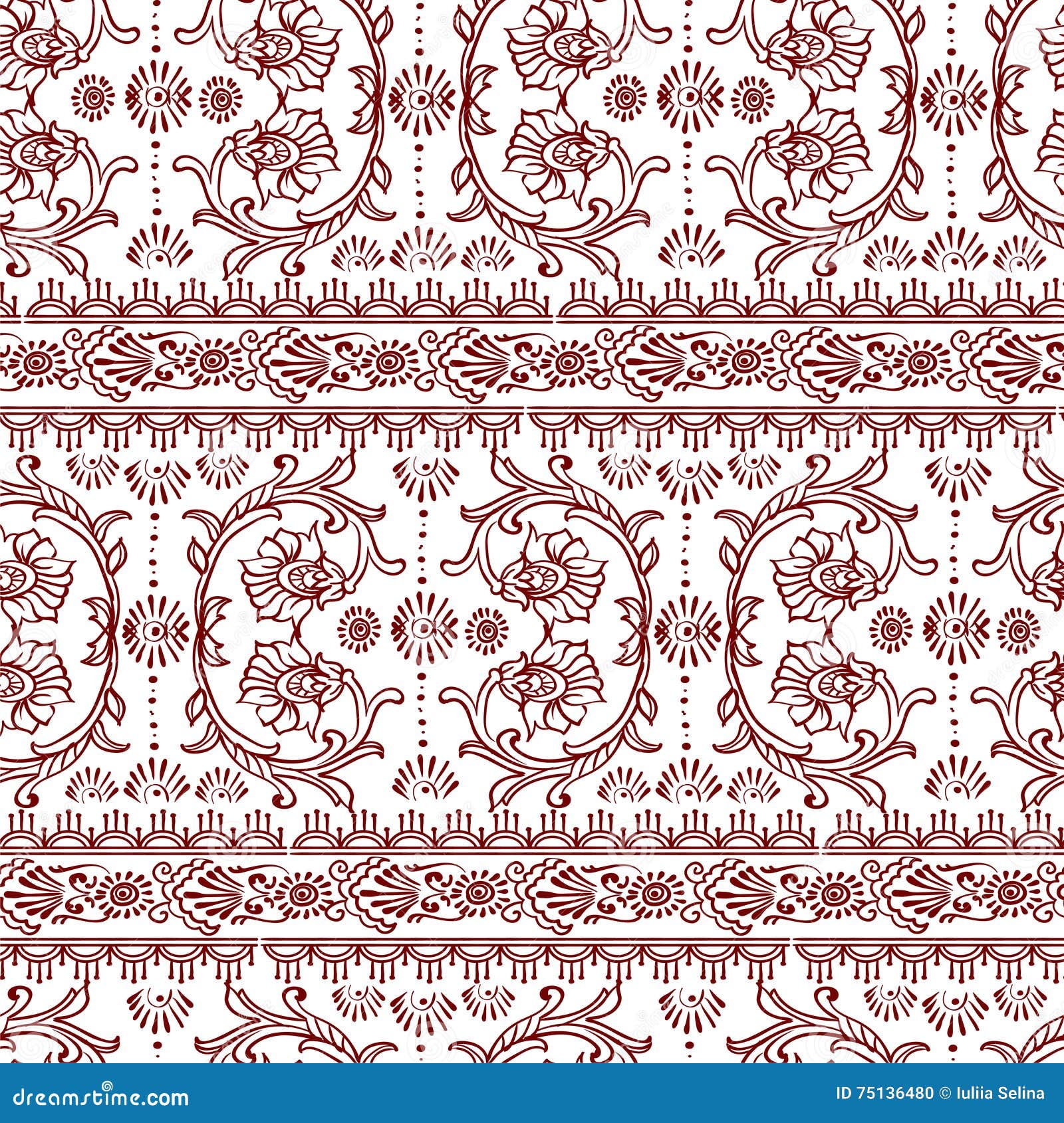 Indian seamless pattern stock illustration. Illustration of arabesque ...