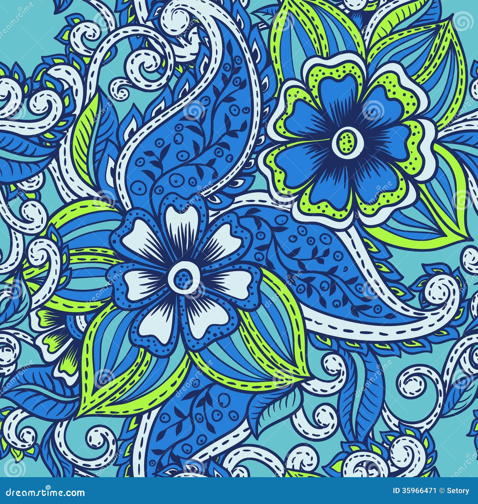 Indian seamless pattern stock vector. Illustration of element - 35966471