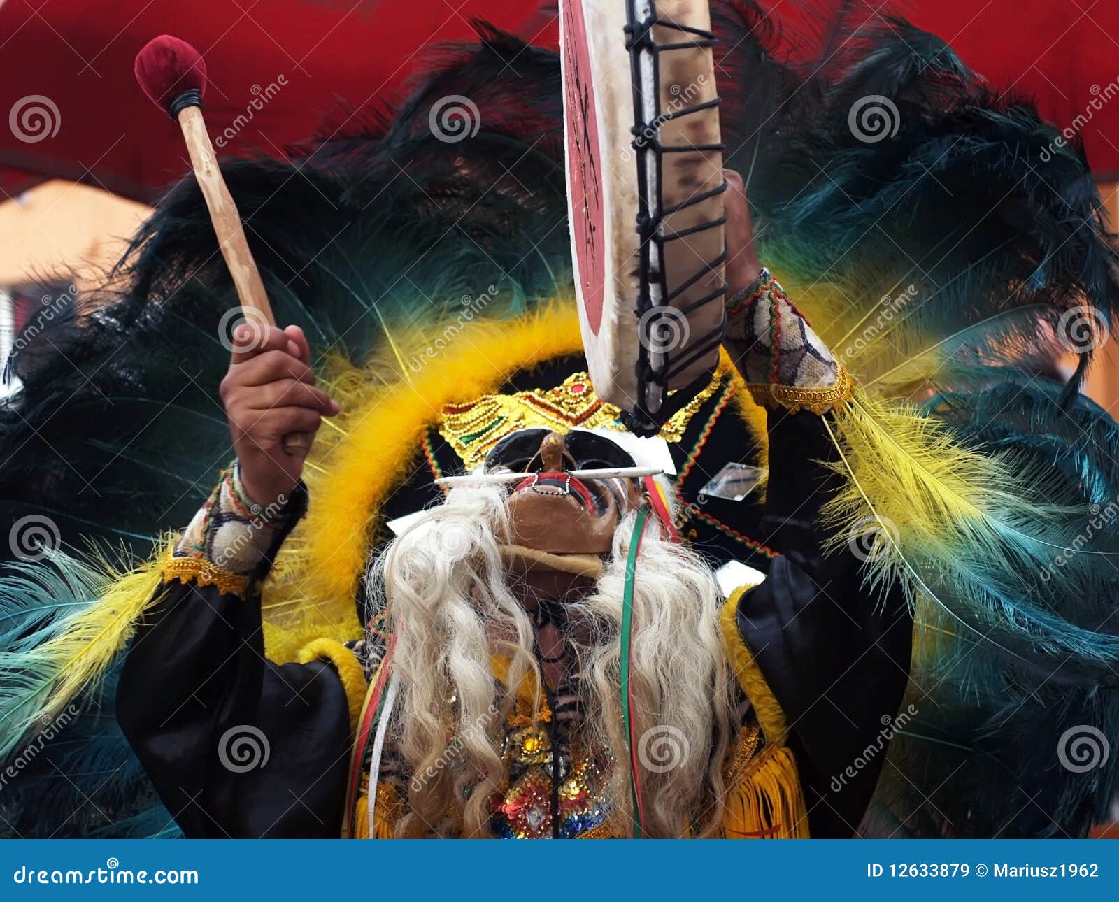The Indian shaman stock image. Image of rune, drum, dance - 12633879