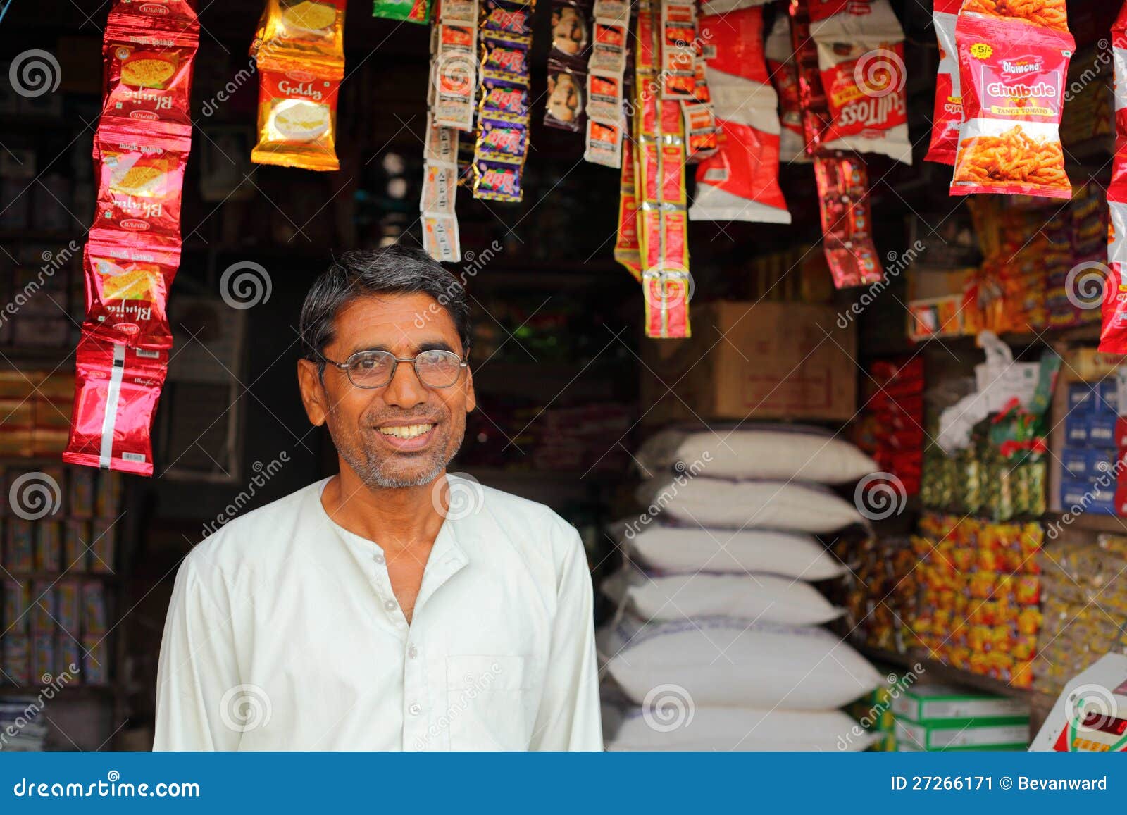 Indian Shop Keeper editorial photo. Image of small, bulk - 27266171