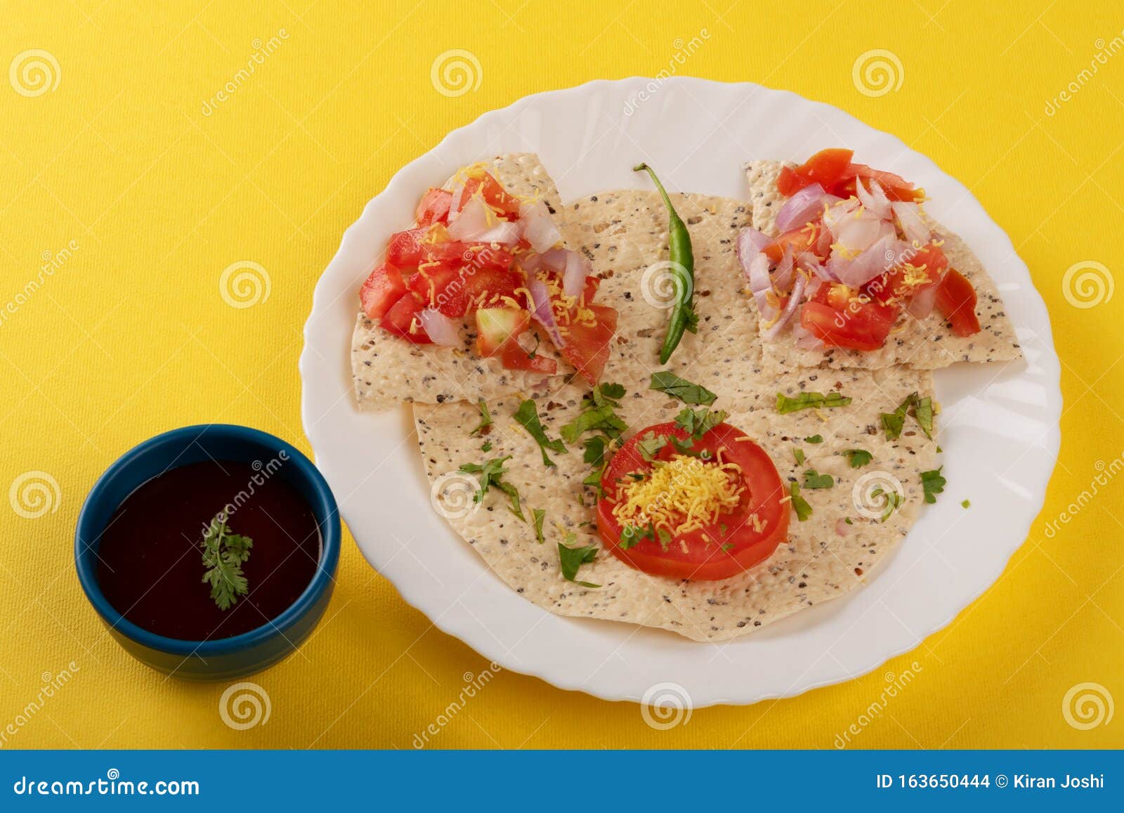 Indian Side Dish Called As Papad Stock Photo - Image of decorated, dish ...