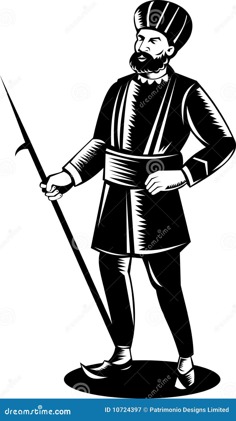 Indian Sikh guard stock illustration. Illustration of soldier - 10724397