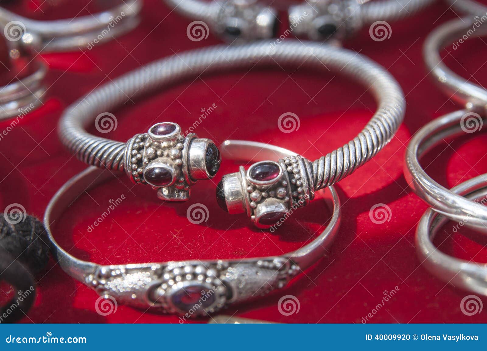 Indian silver bracelets stock photo. Image of pattern - 40009920