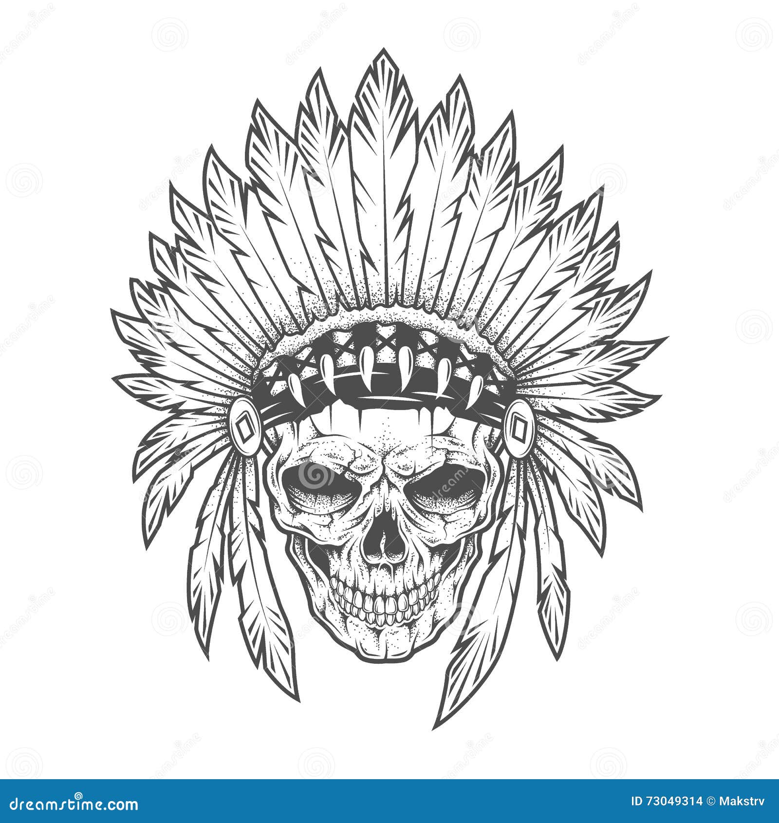 Native Skull Drawing