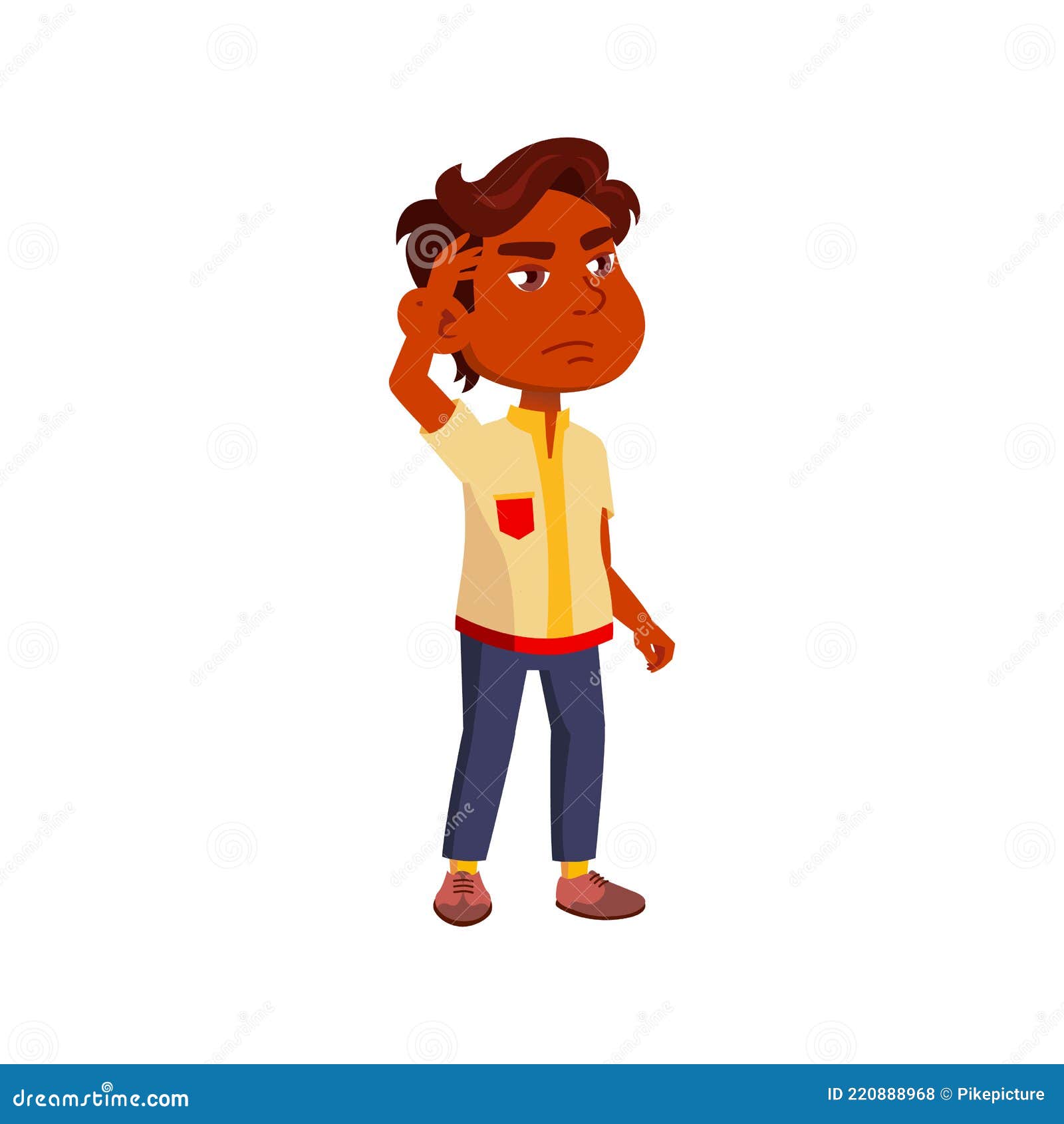 Indian Small Boy with Headache Cartoon Vector Stock Vector ...