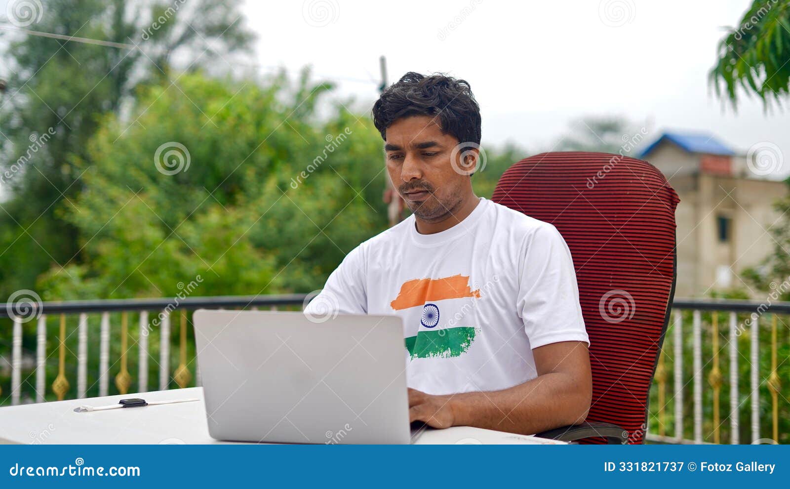 Indian Smart Man Doing Office Work at Home Using Laptop Stock Image ...
