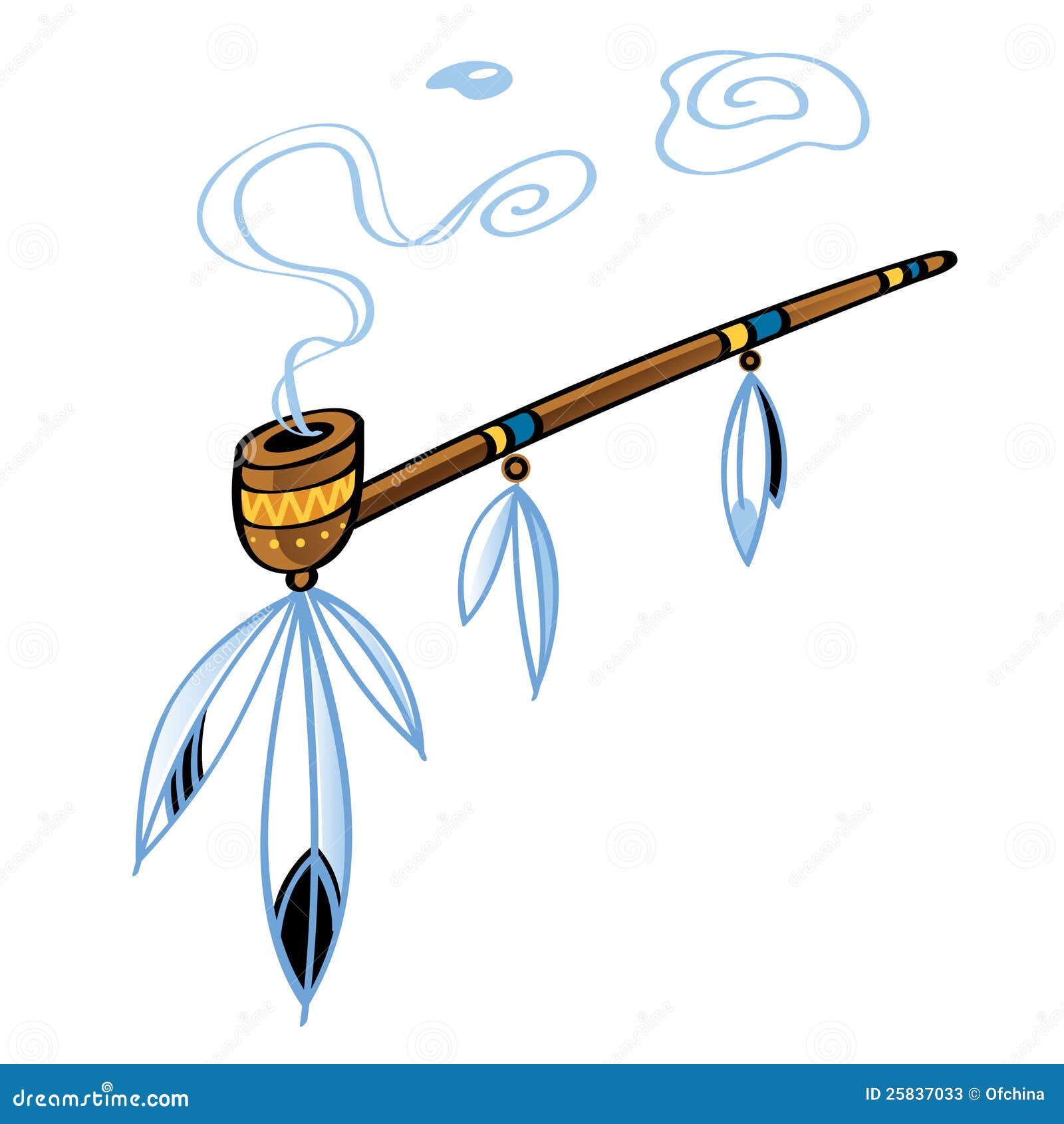 Smoking Pipe Of The American Indians Vector Illustration ...