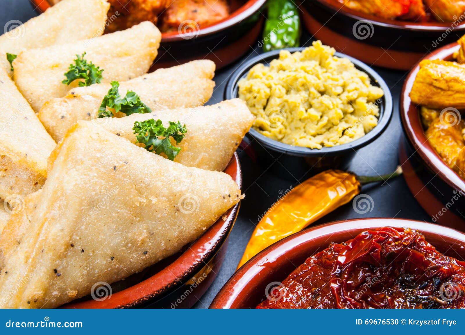 Indian snacks stock photo. Image of authentic, chicken - 69676530