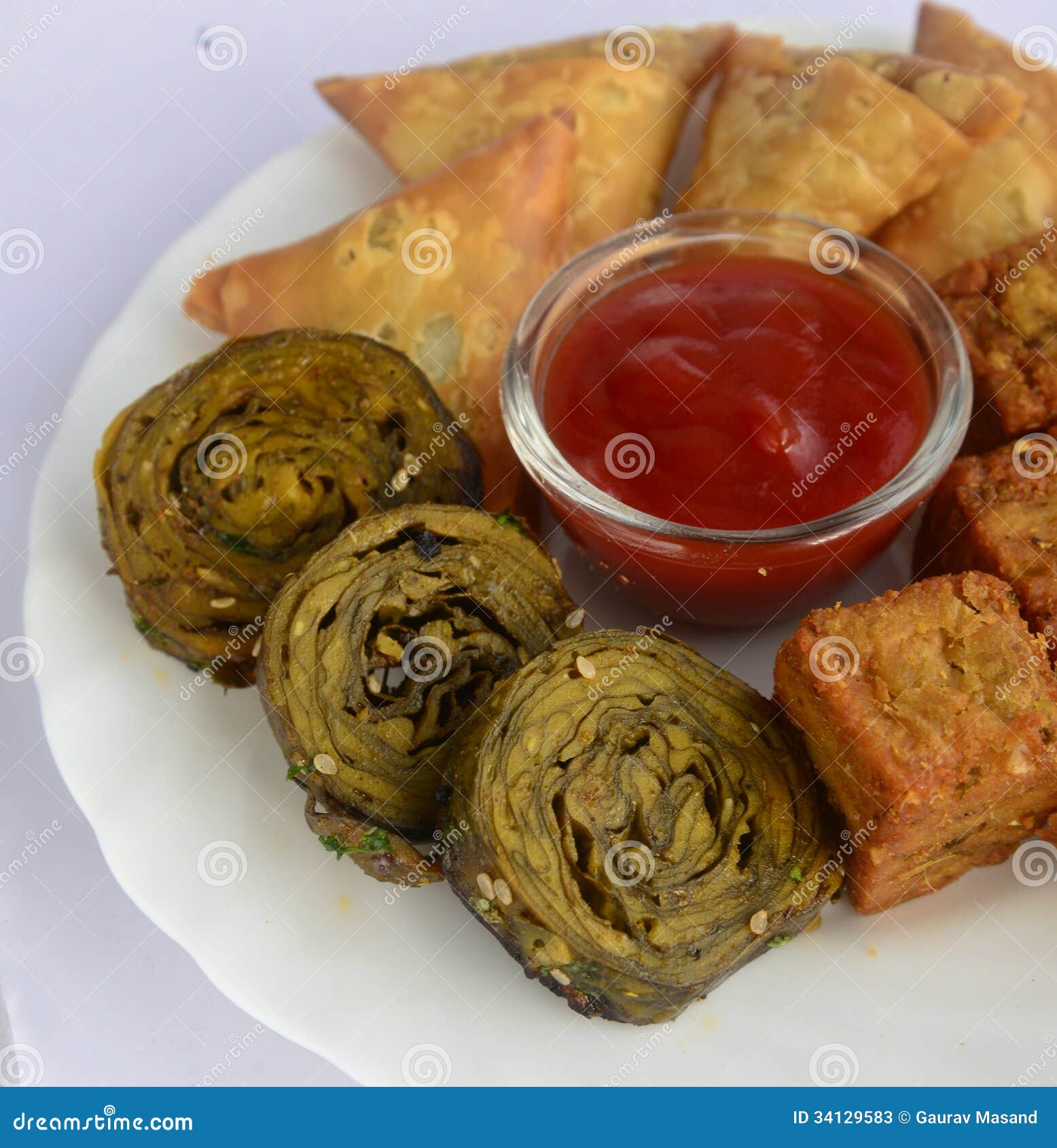 Indian Snacks stock image. Image of starters, patra, fried - 34129583