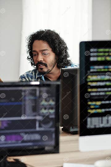 Indian Developer Coding On Computer Stock Image Image Of Email 7564
