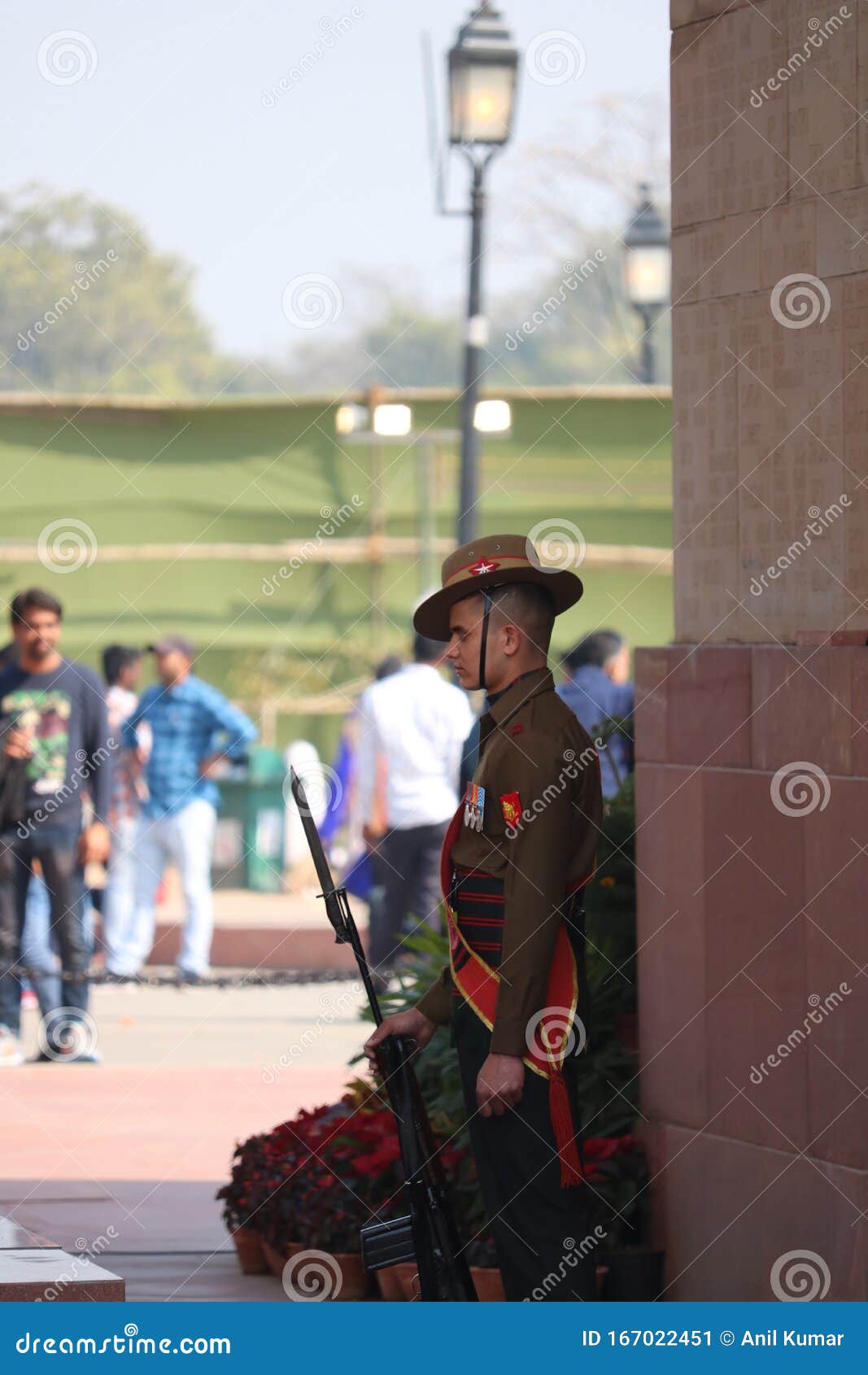 Indian Soldier Doing Duty in Position with His Rifle. Editorial Photo ...