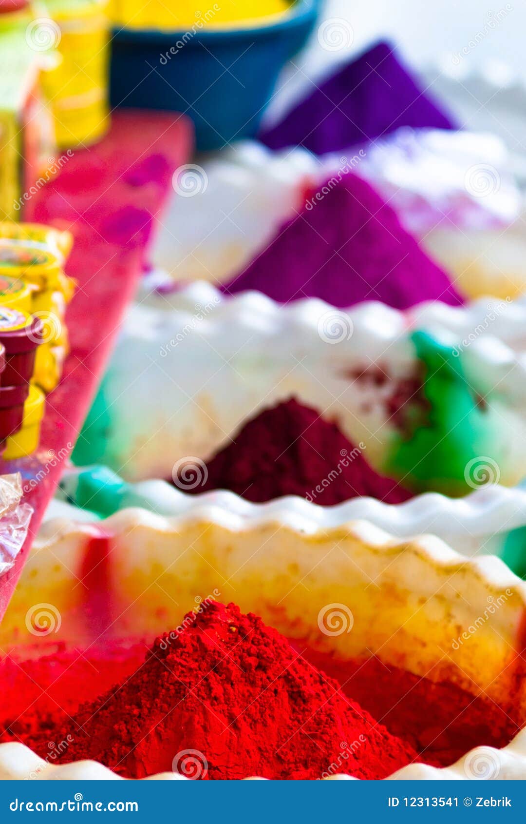 Indian spices on plates stock image. Image of multi, organic - 12313541