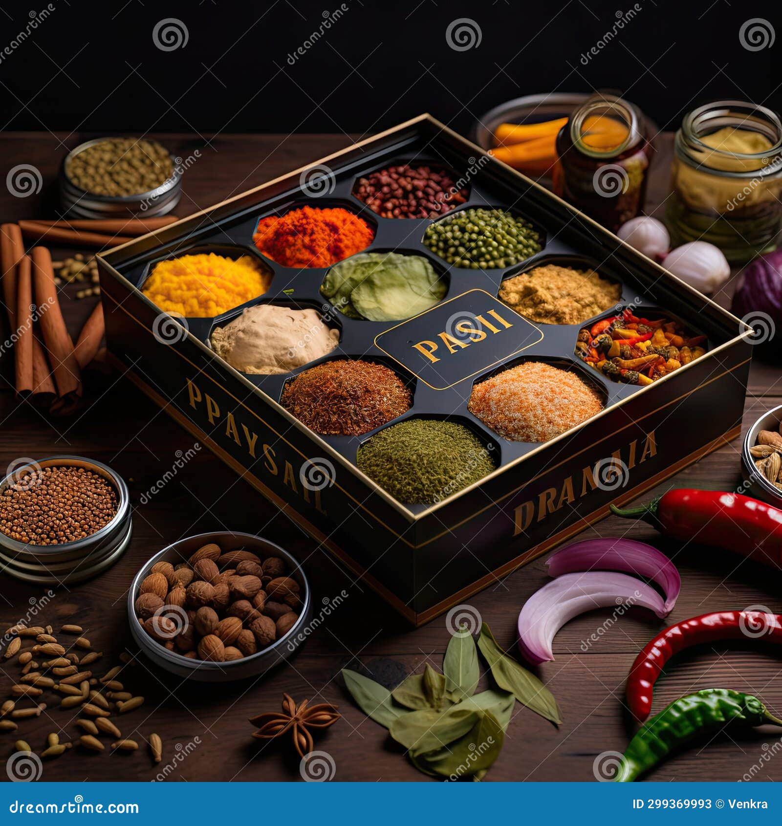 Indian spicy masala box stock image. Image of indian - 299369993