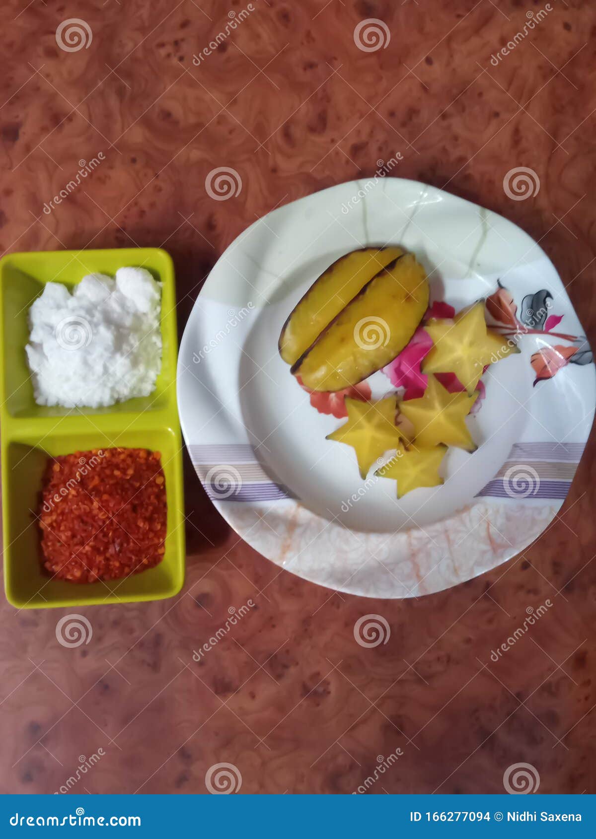 Indian Star Fruit with Red Chilli and Salt Stock Photo - Image of ...