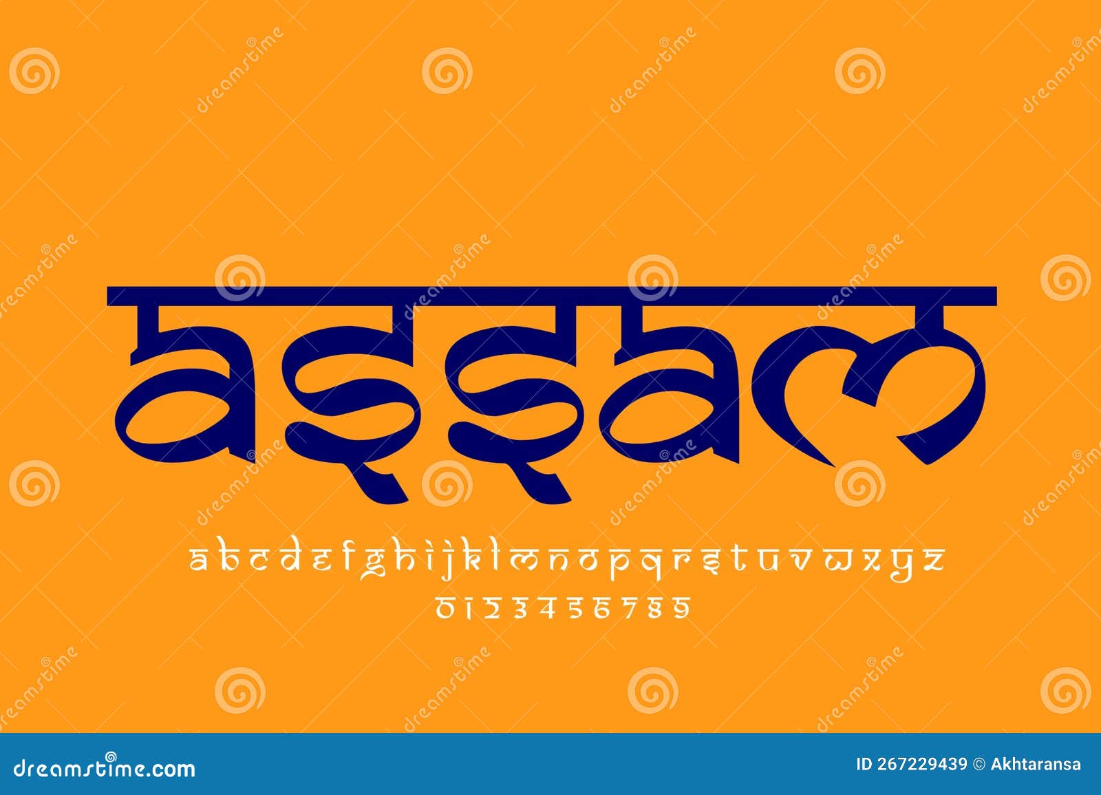Indian State Assam Text Design Indian Style Latin Font Design Devanagari Inspired Alphabet