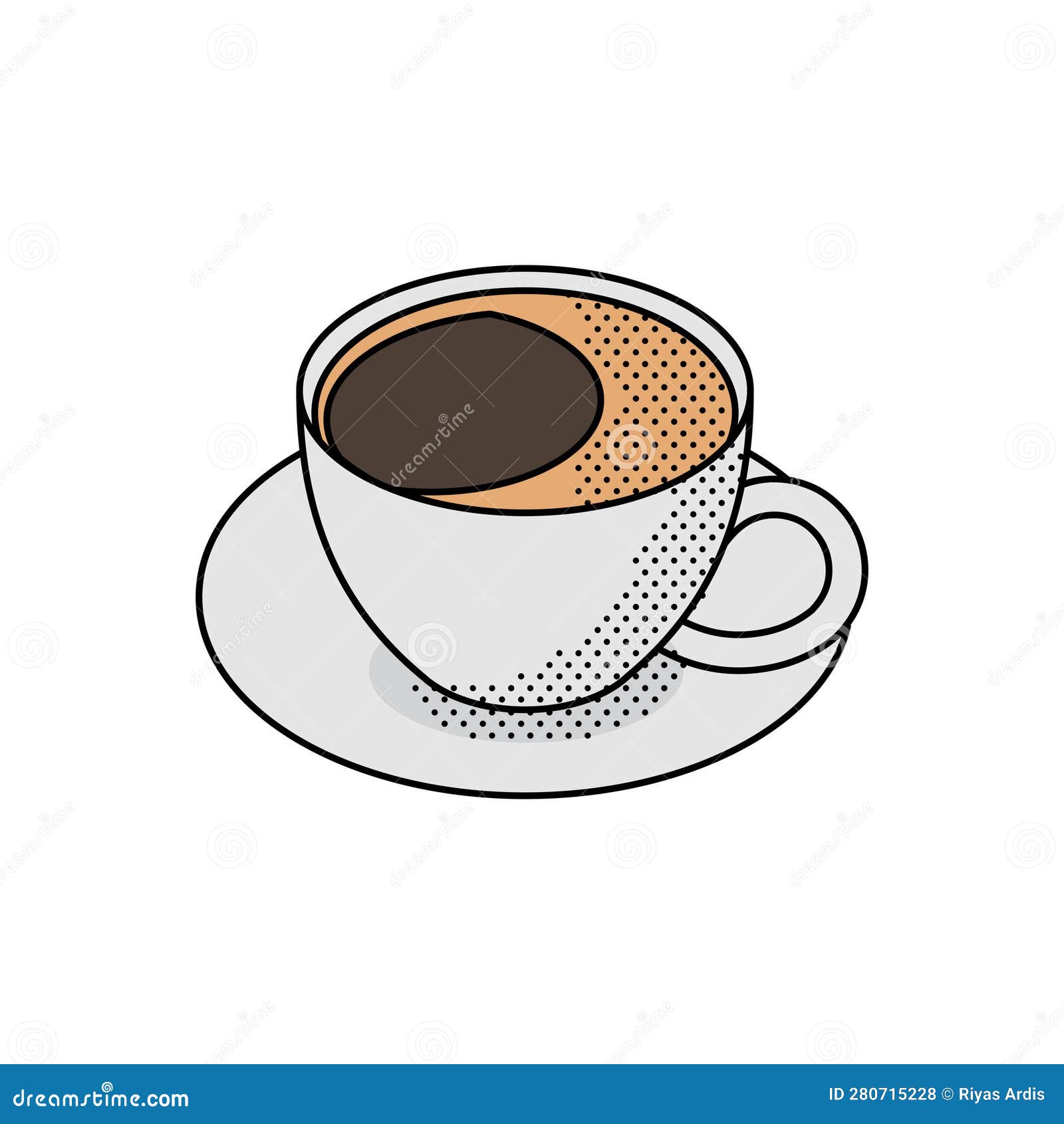 Indian Street Tea in Glass Cup Line and Dots Vector Stock Illustration ...