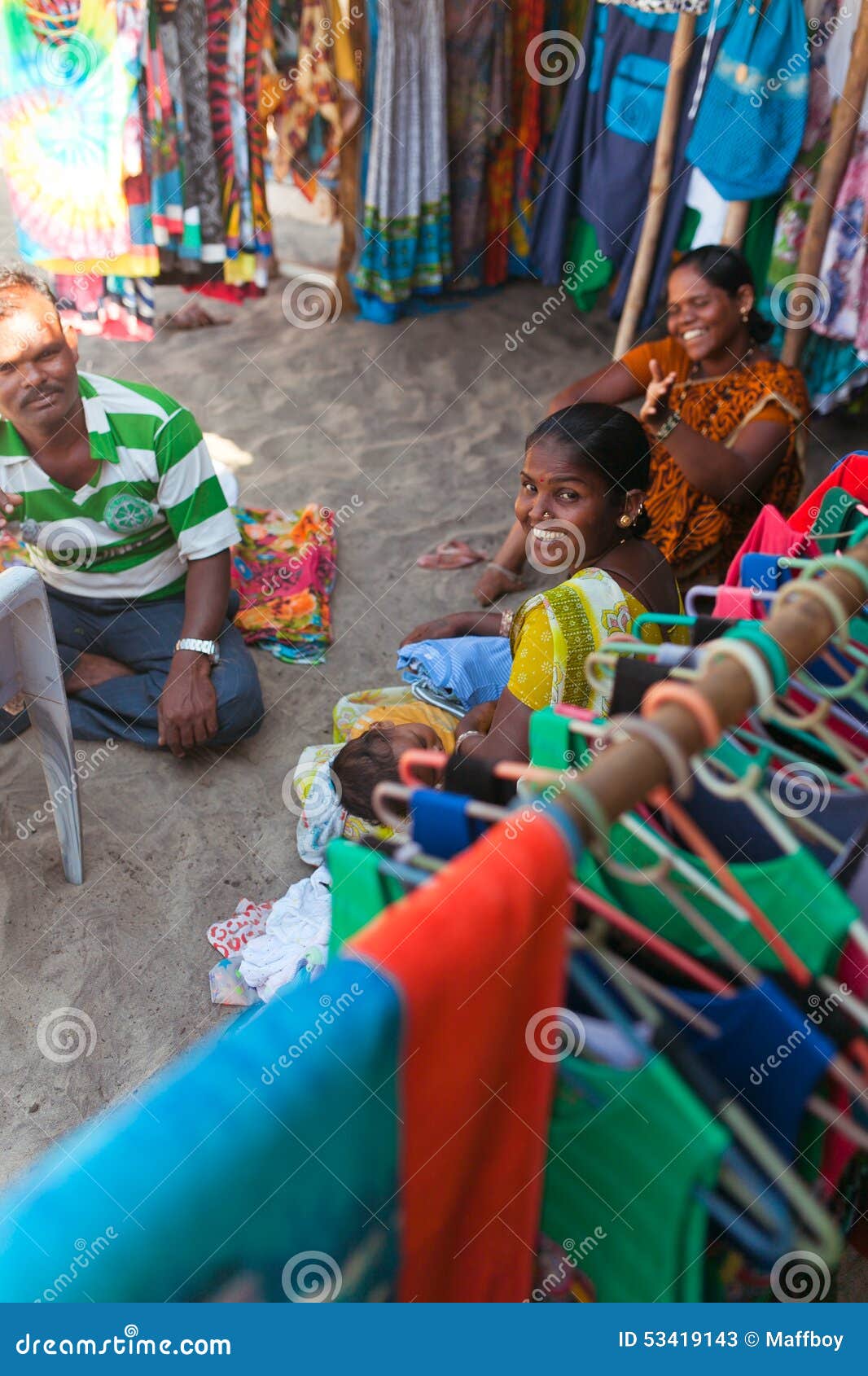 Indian street textile shop editorial stock photo. Image of pearls ...