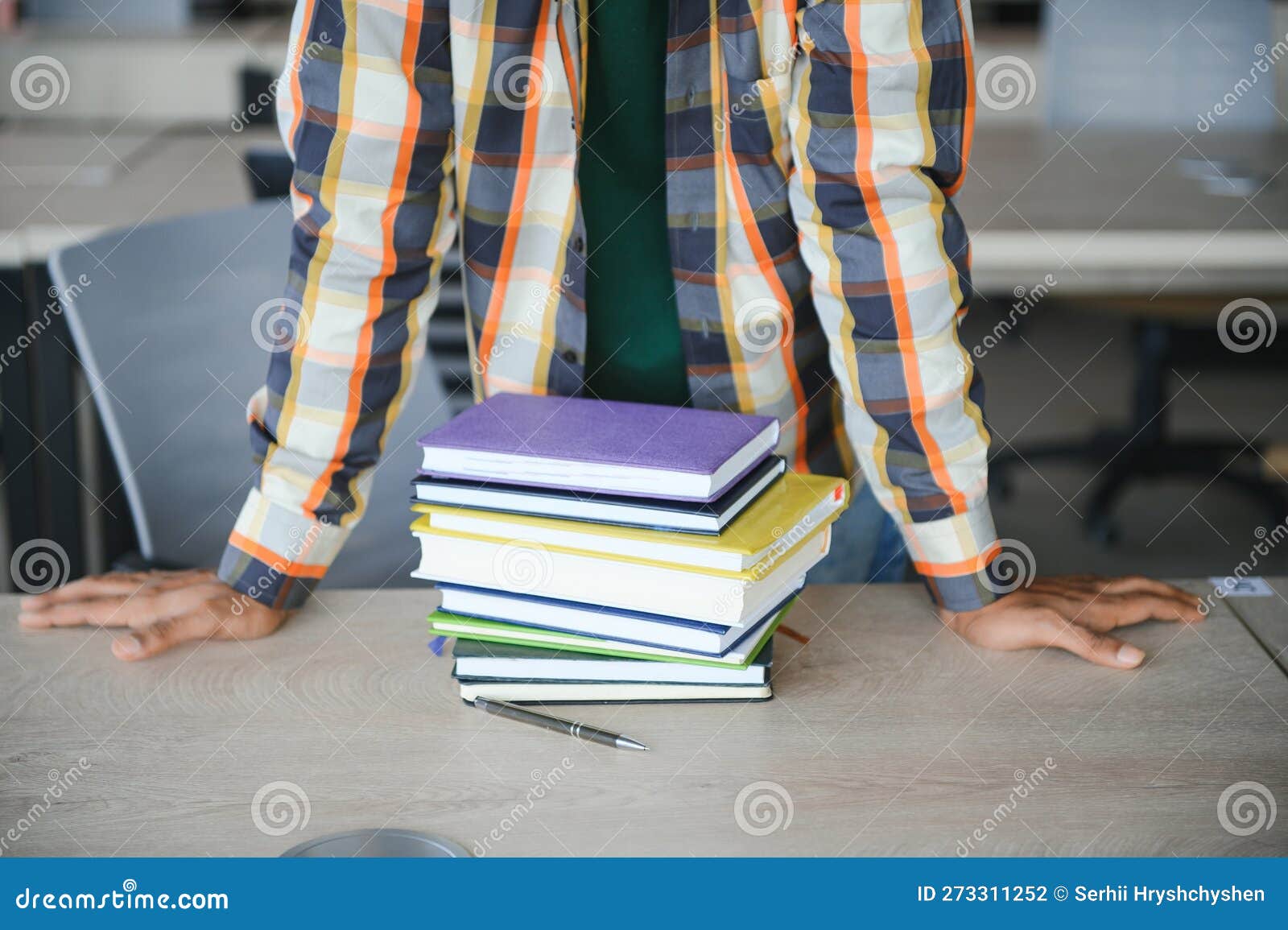 Indian Student with Books at University Stock Photo - Image of research ...