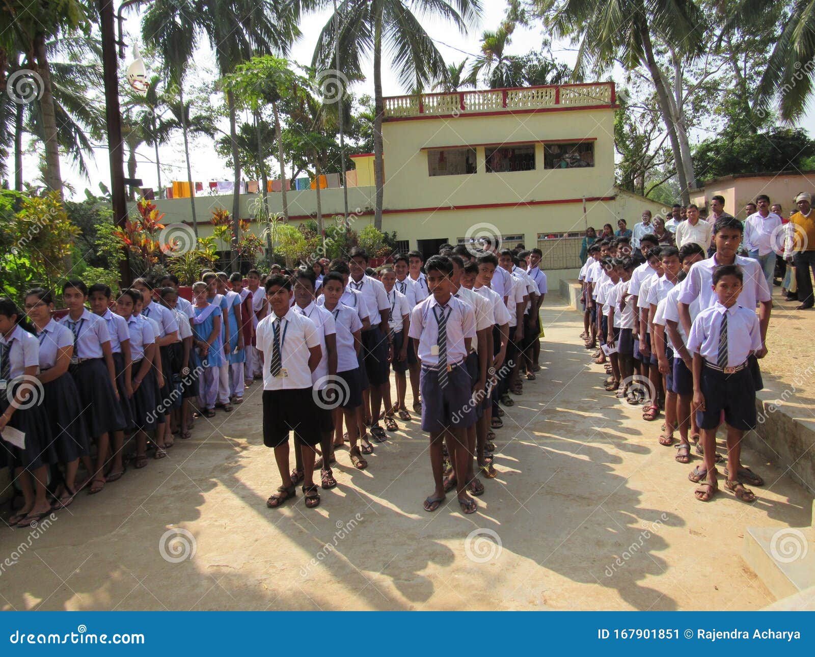 Indian Students Standing in Rows Editorial Photo - Image of standing ...