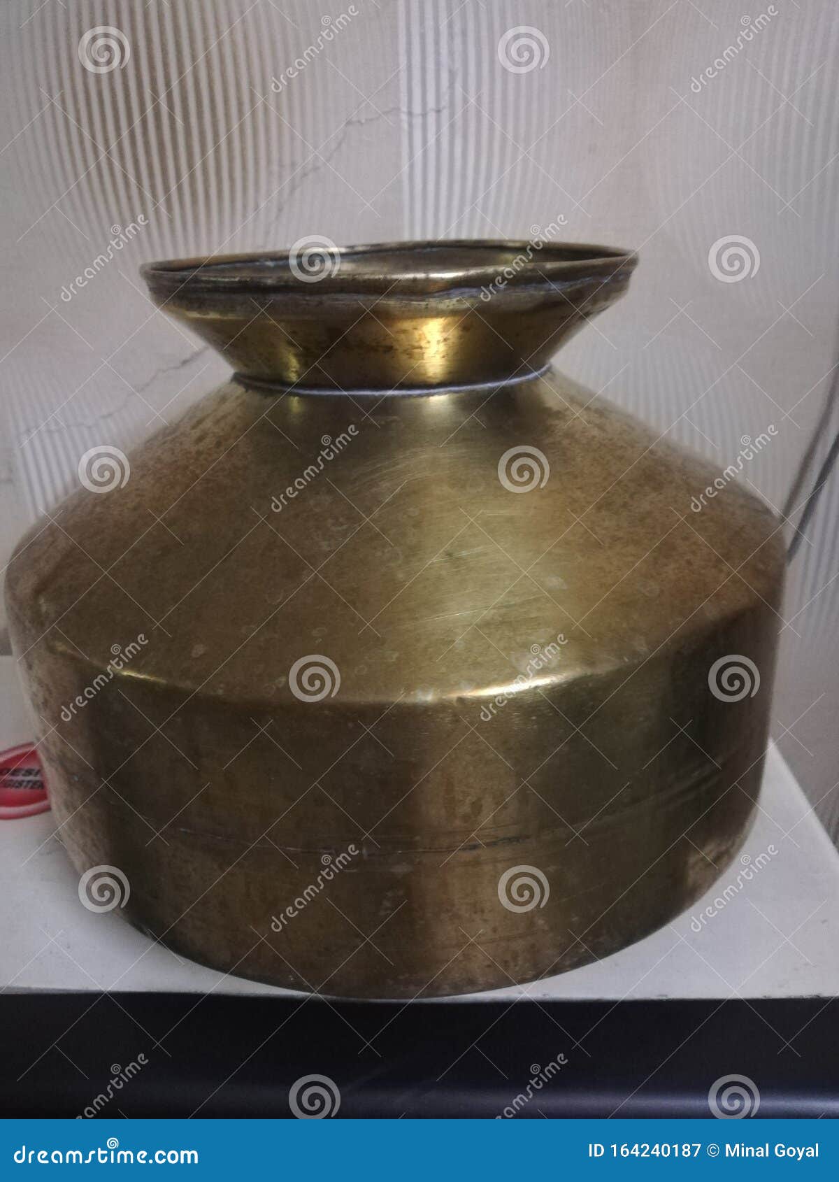 Indian Style Brass Ware Water Container Stock Image - Image of ware ...