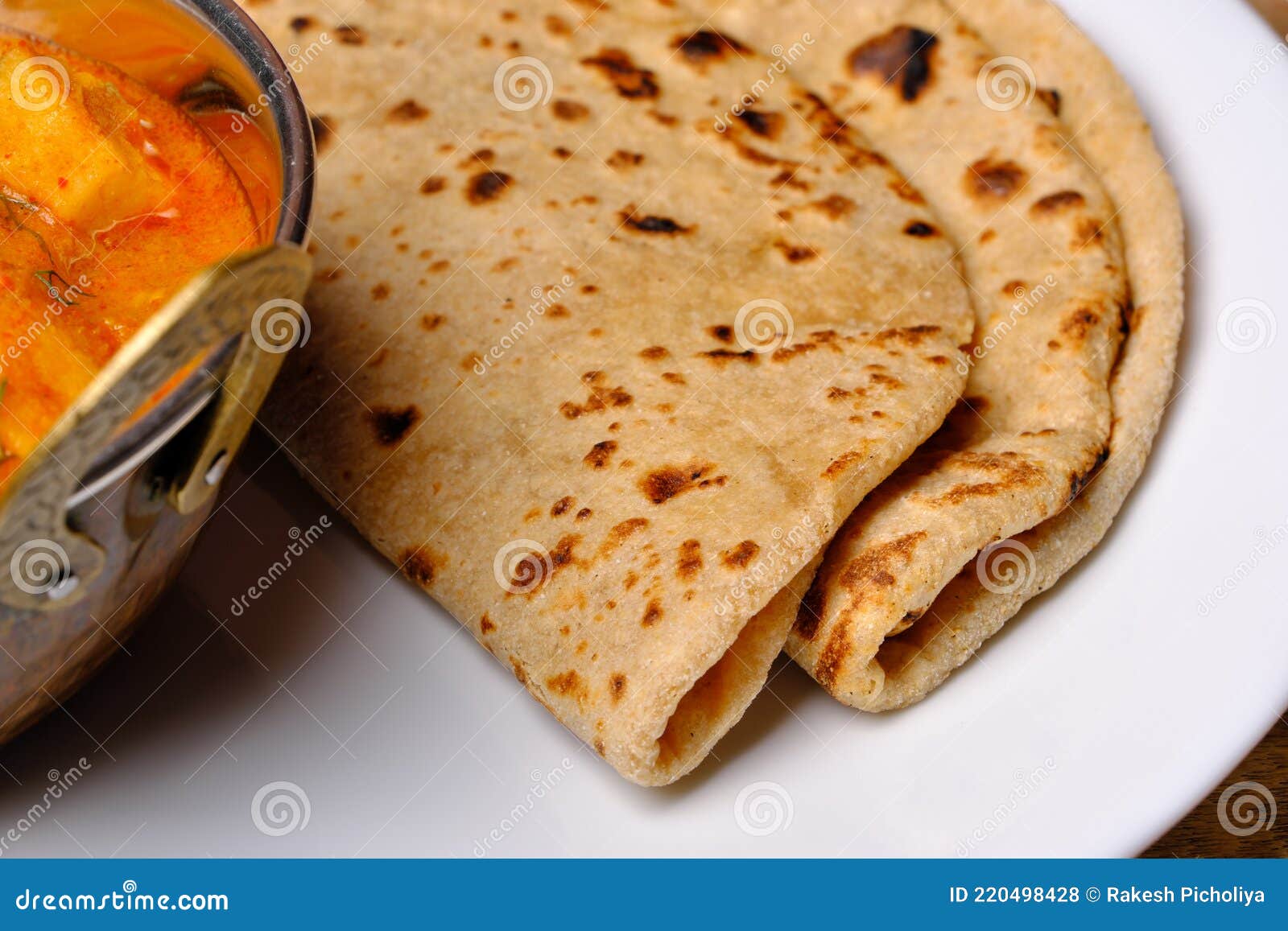 Indian Style Bread or Roti Served in a Plate Stock Photo - Image of ...