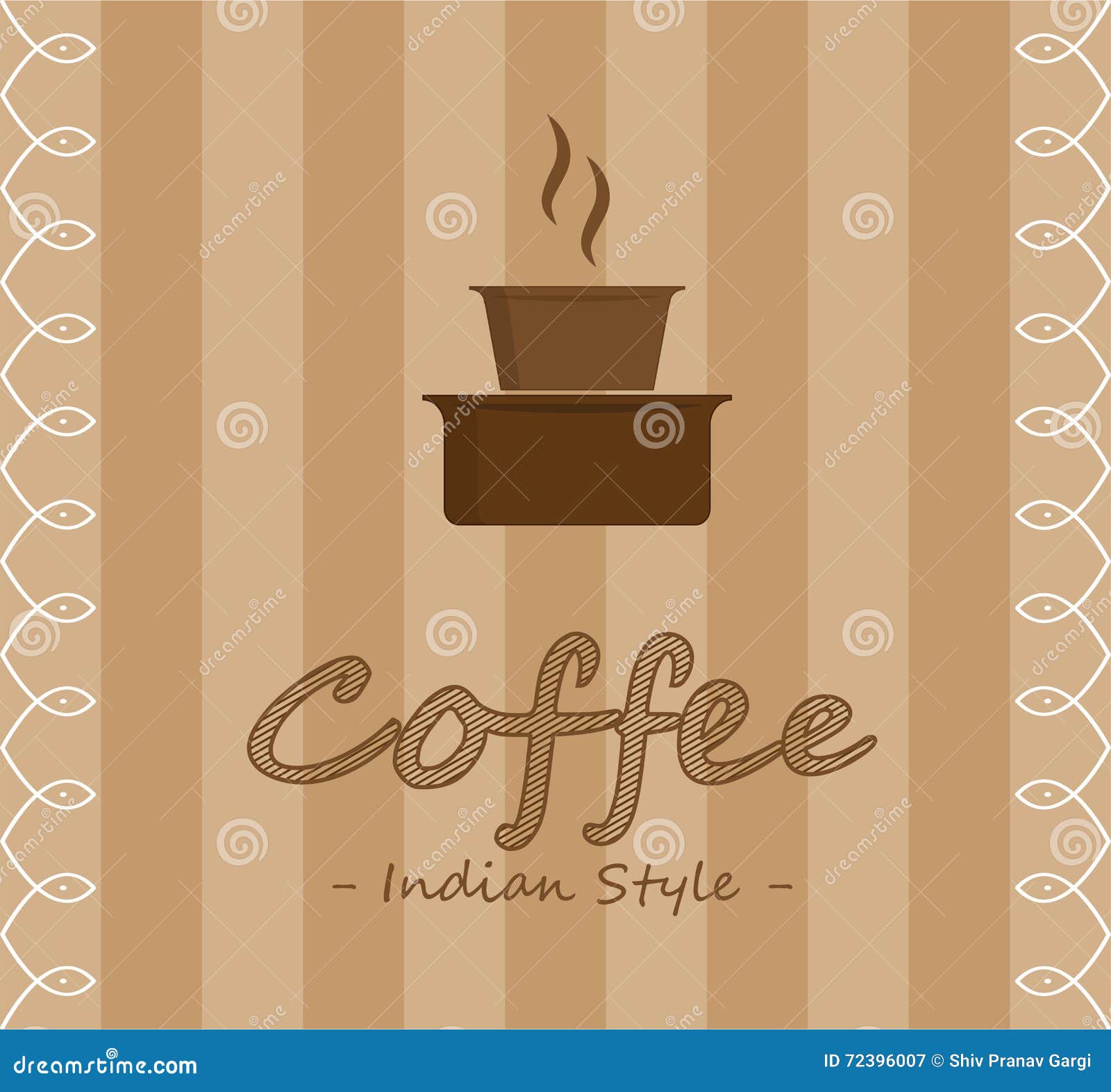 Indian style coffee stock vector. Illustration of coffee - 72396007