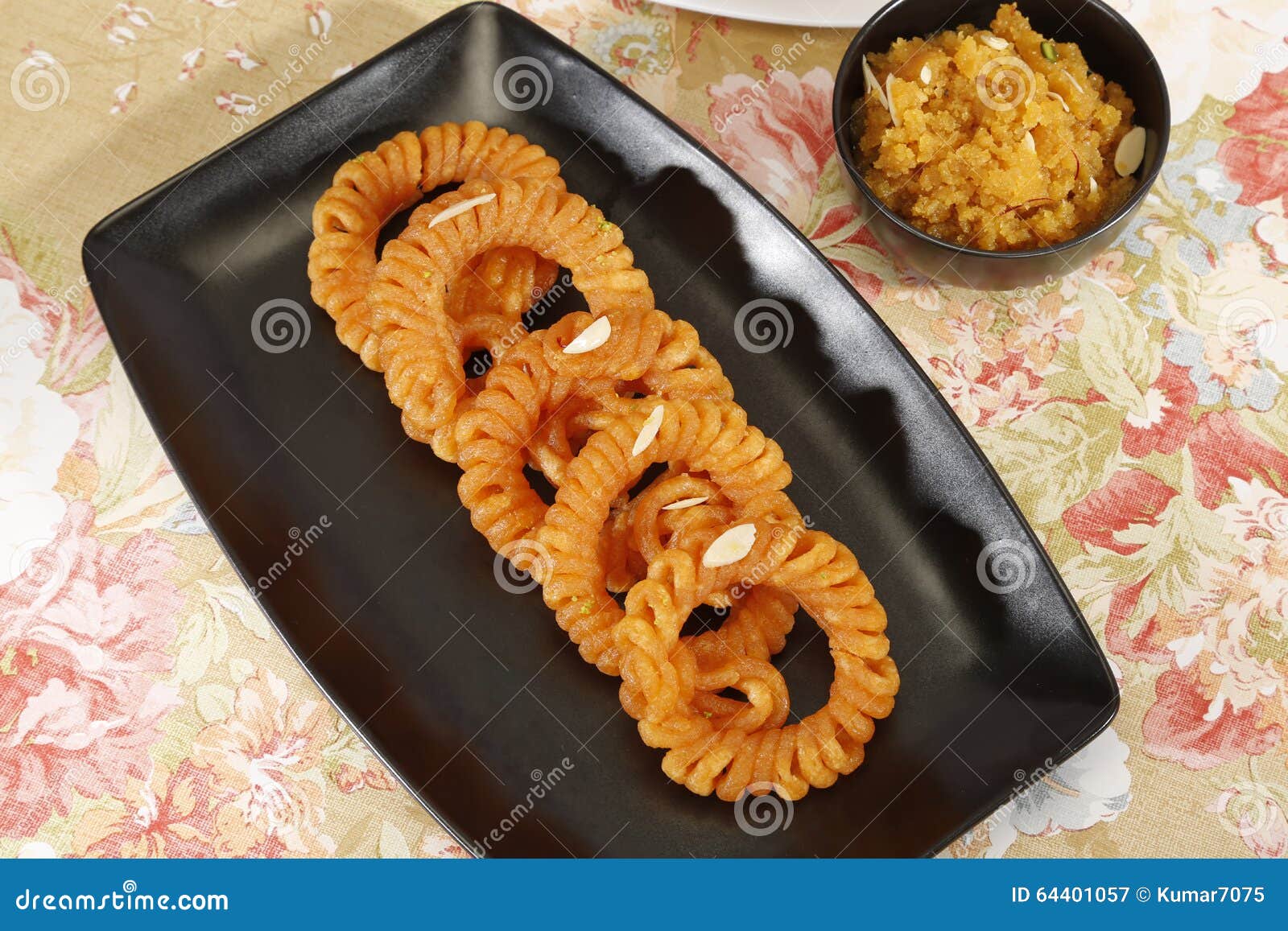 Indian Sweet Snacks Halwa & Imerti Stock Image - Image of tasty, holi ...