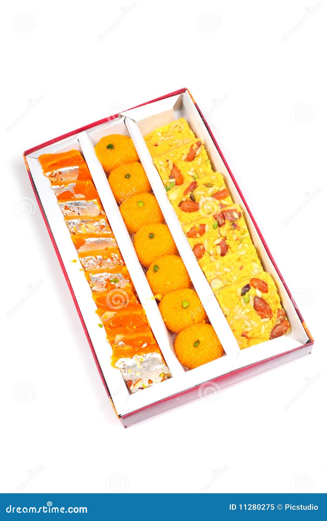 Indian sweets in box stock image. Image of home, circle - 11280275