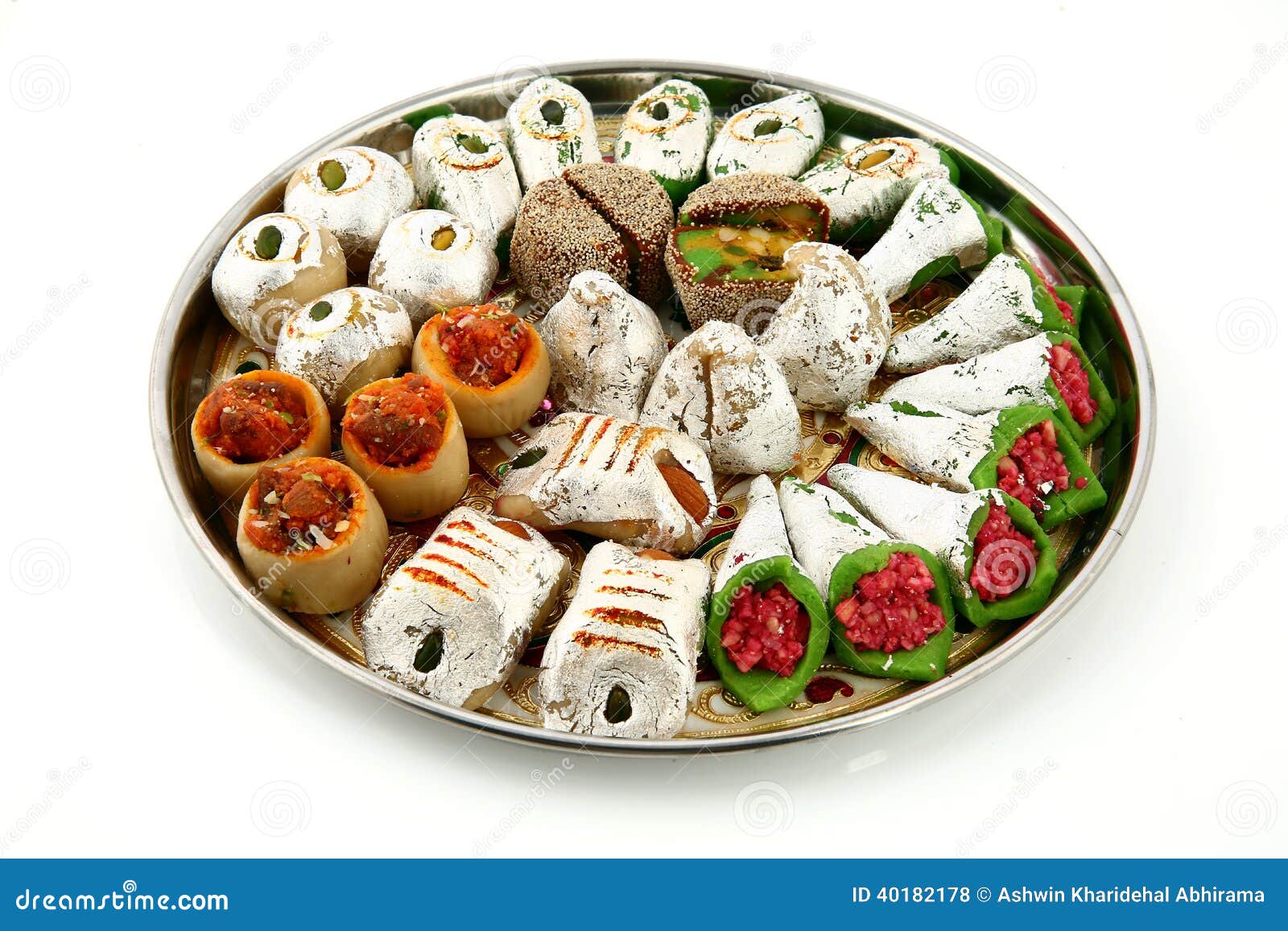 Indian Sweets Isolated on White Background. Stock Photo - Image of ...