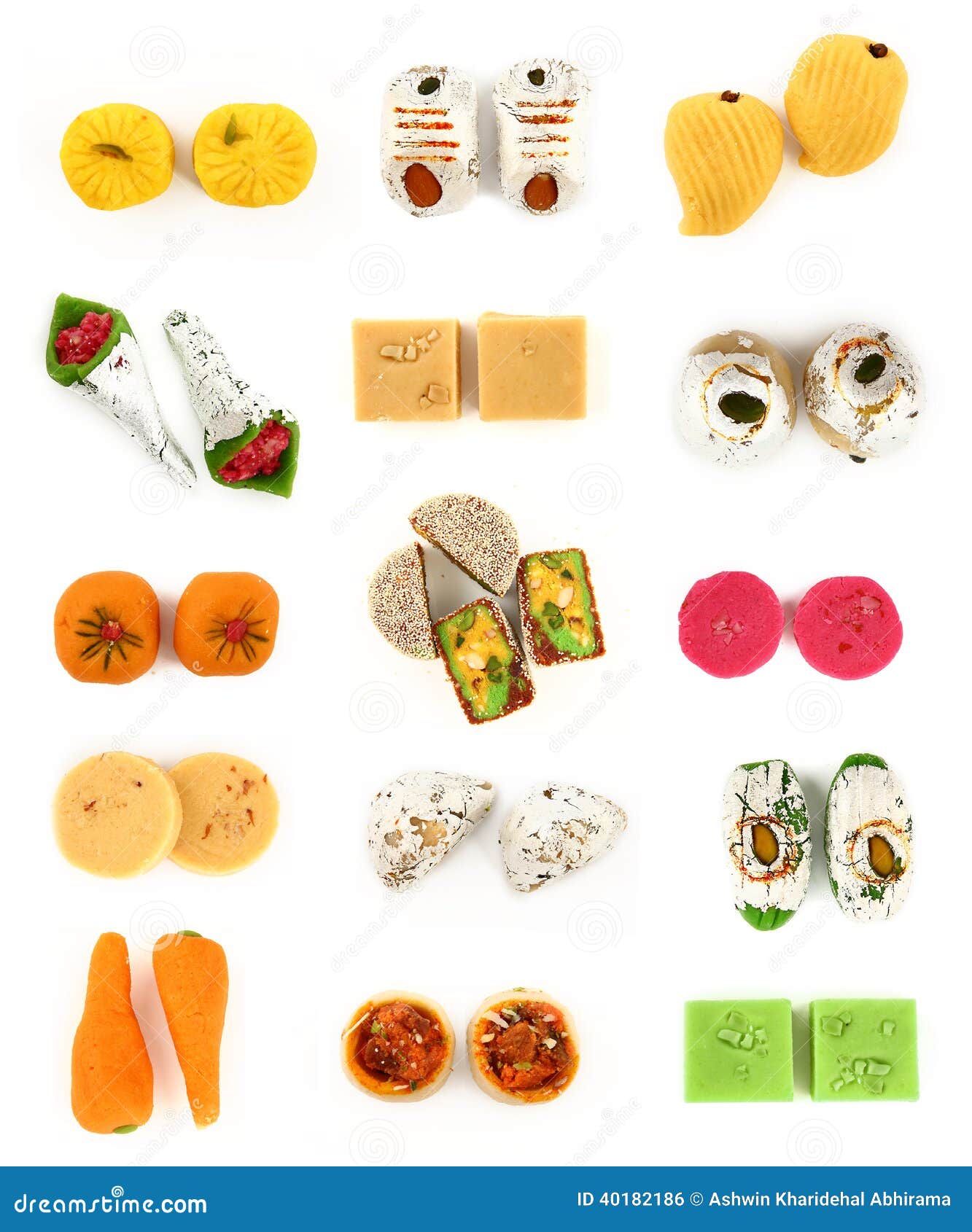 Indian Sweets Isolated On White Background. Stock Photo | CartoonDealer ...