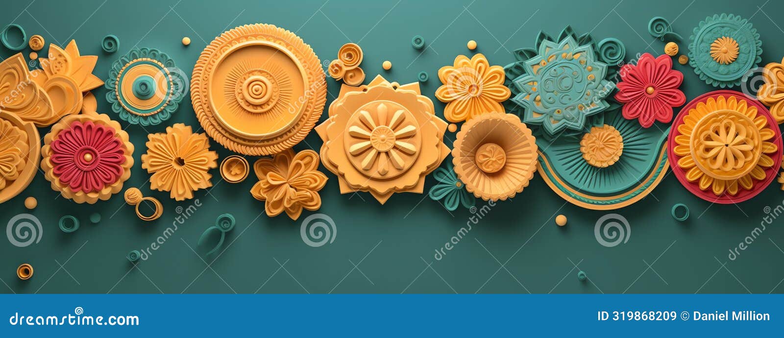 Indian Sweets Molds Diwali Banner Stock Illustration - Illustration of ...