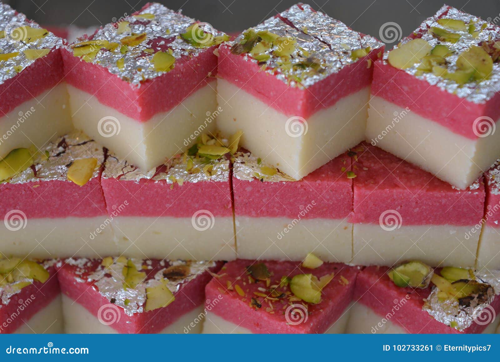 Indian Sweets Strawberry Barfi Stock Image - Image of dishes ...