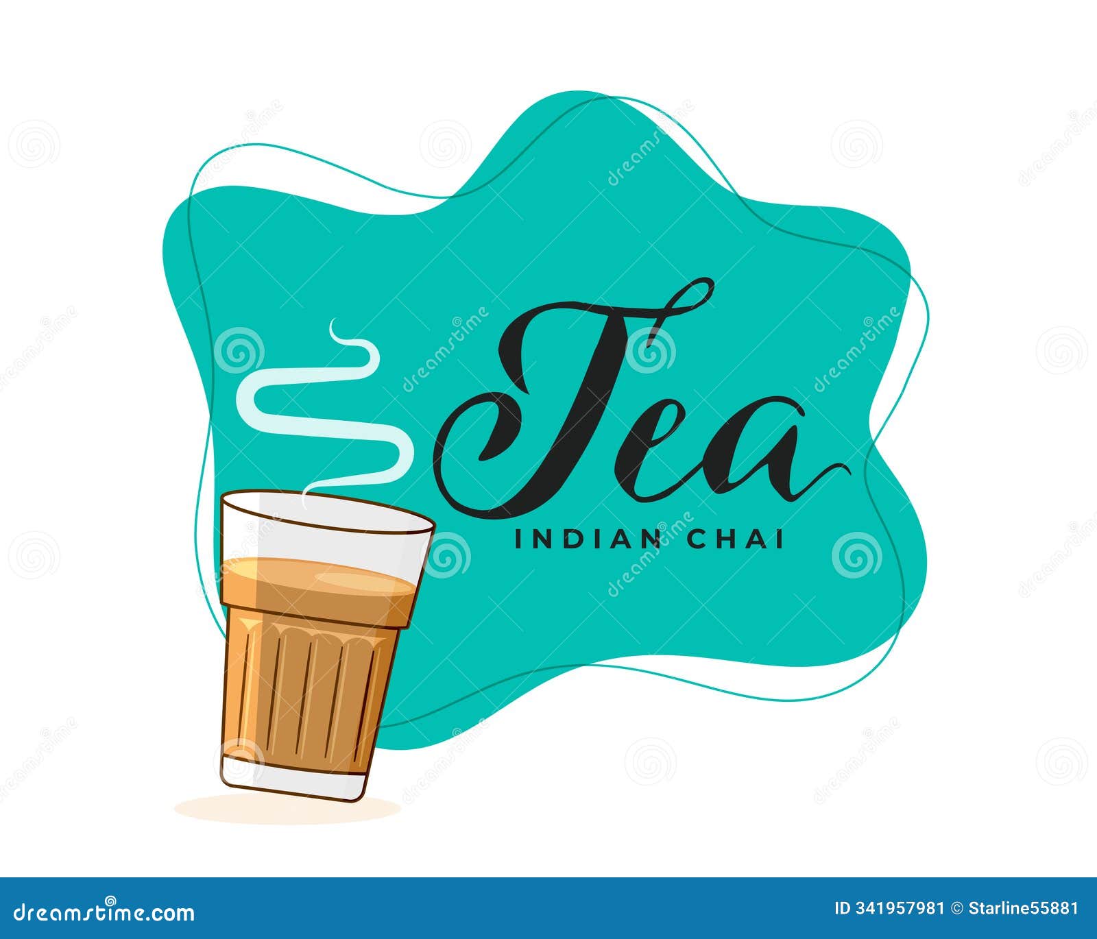 Tea Or Chai Time Background In Modern Style Vector Illustration ...