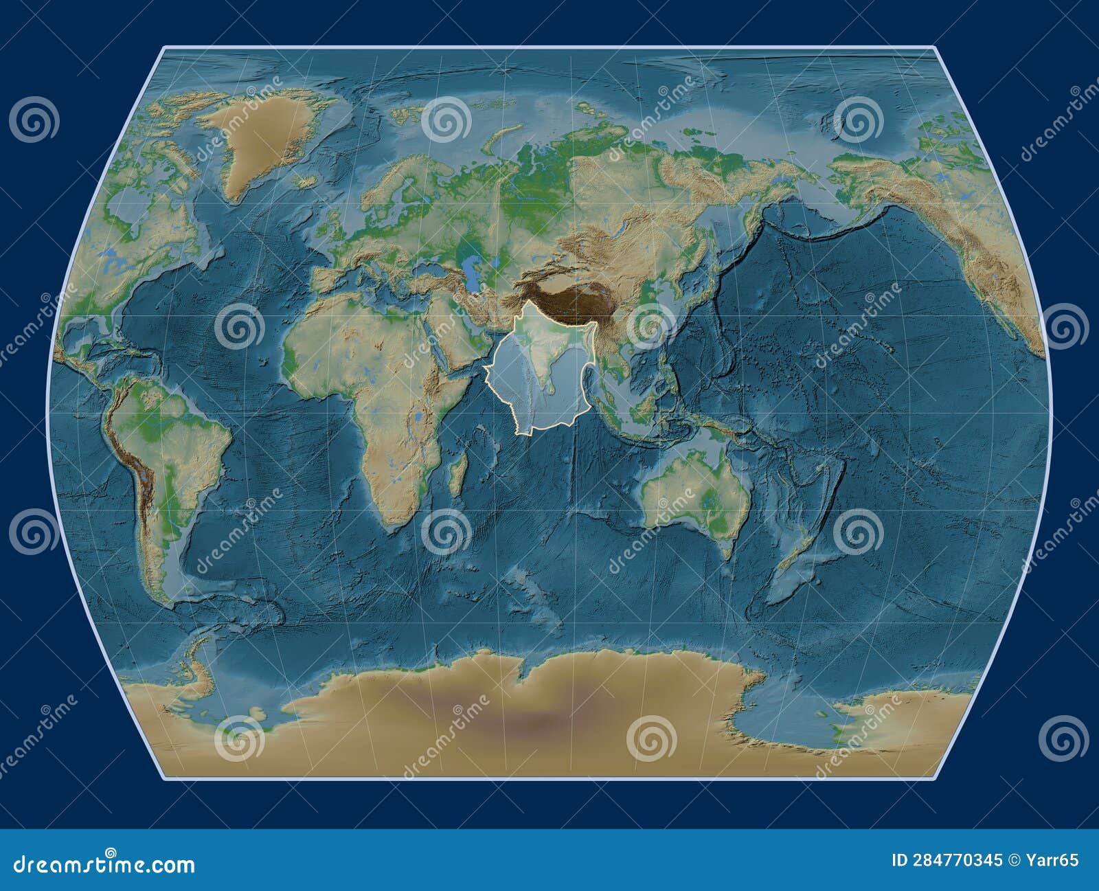 Indian Tectonic Plate. Physical. Times. Stock Illustration ...